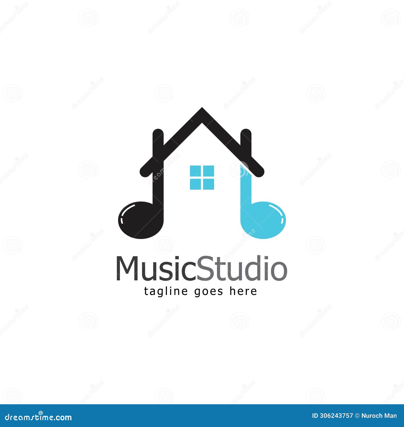 Music Studio Logo Template Design Vector Stock Vector - Illustration of ...