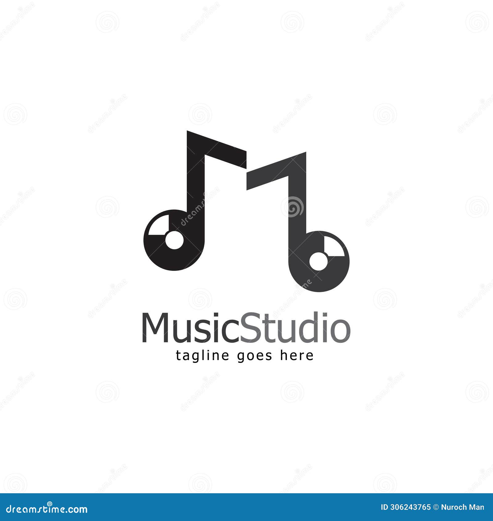 Music Studio Logo Template Design Vector Stock Illustration ...