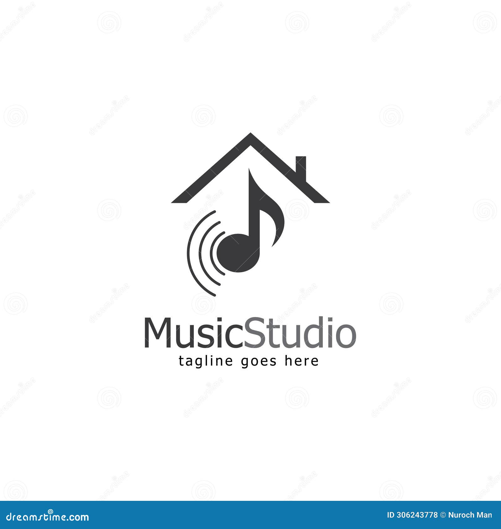 Music Studio Logo Template Design Vector Stock Illustration ...