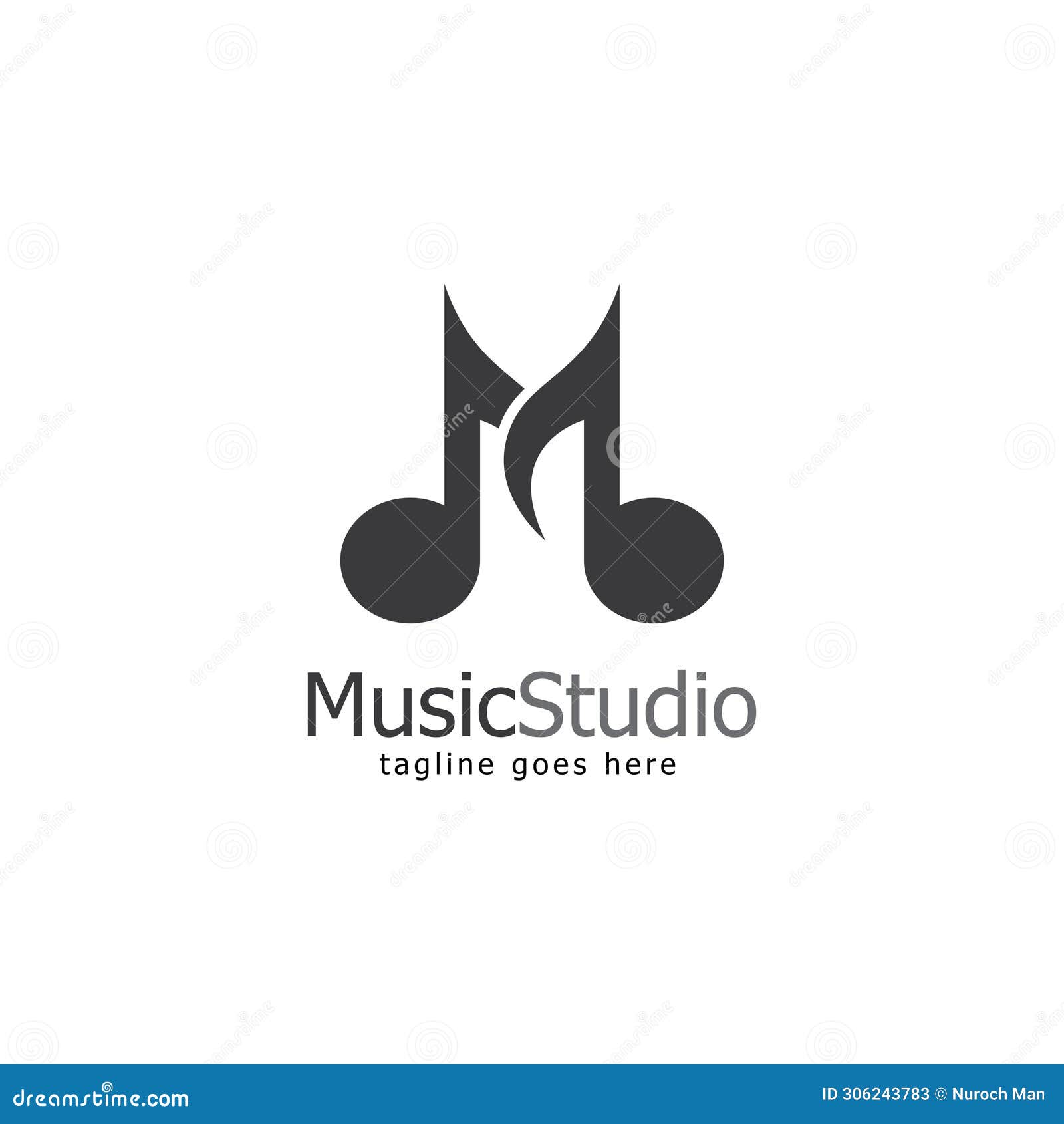 Music Studio Logo Template Design Vector Stock Vector - Illustration of ...