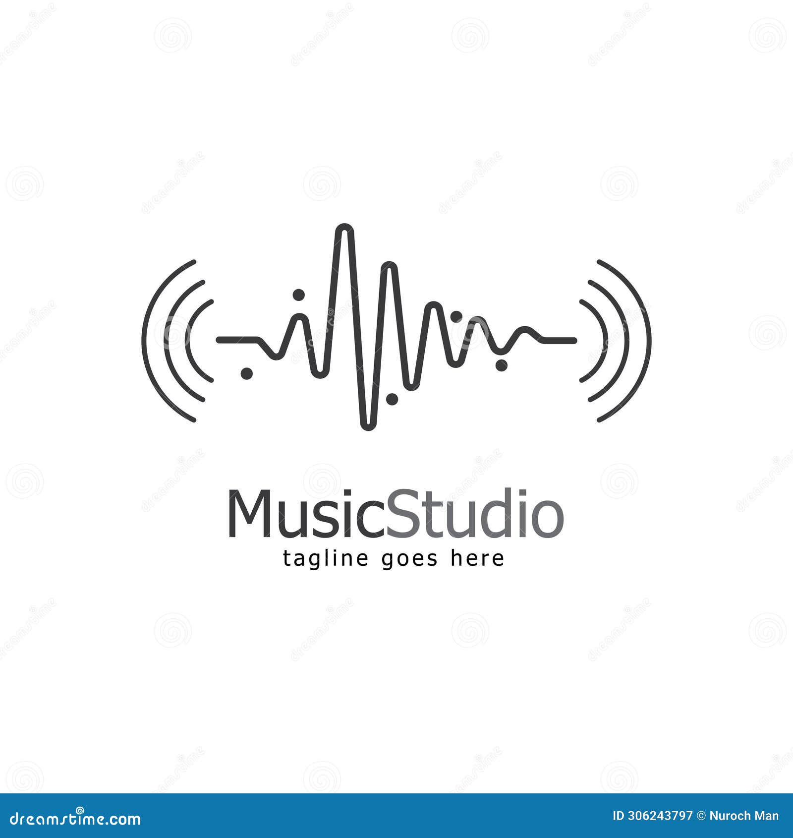 Music Studio Logo Template Design Vector Stock Illustration ...