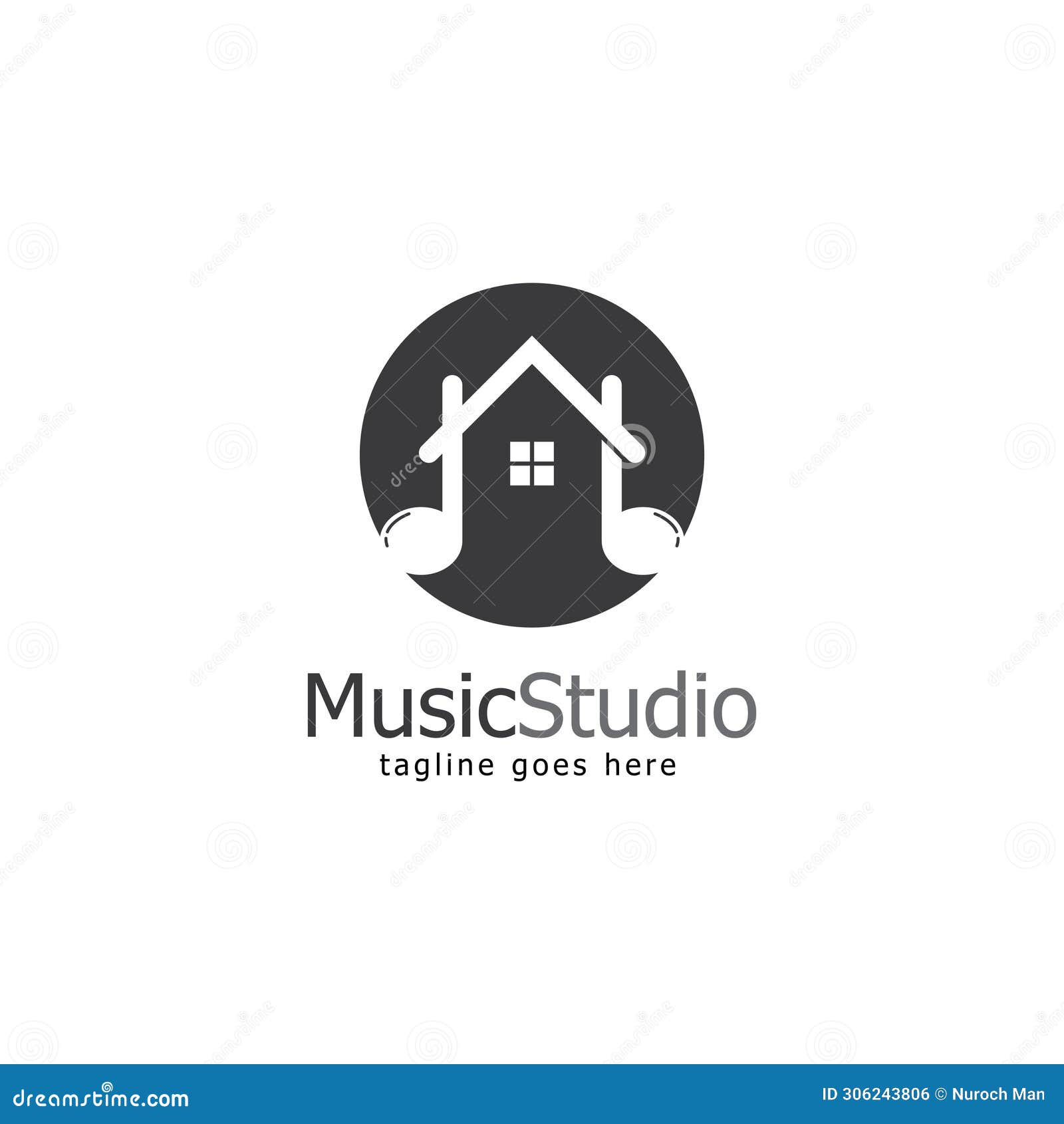 Music Studio Logo Template Design Vector Stock Vector - Illustration of ...