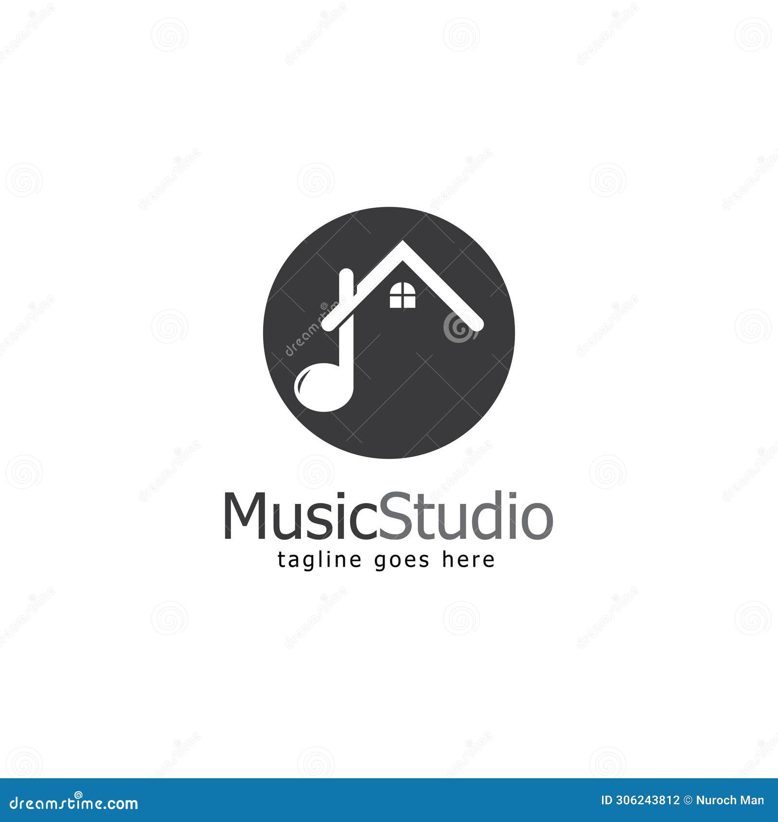 Music Studio Logo Template Design Vector Stock Vector - Illustration of ...