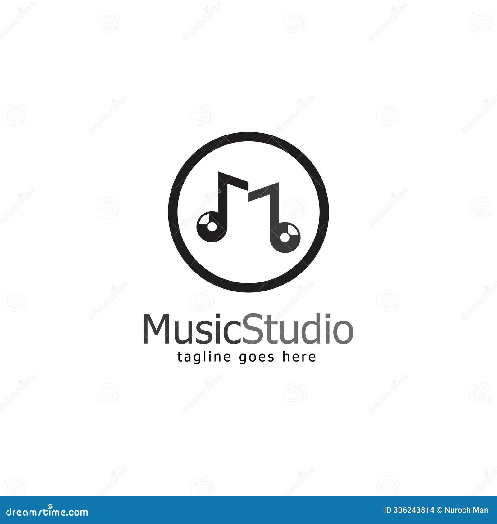 Music Studio Logo Template Design Vector Stock Illustration ...