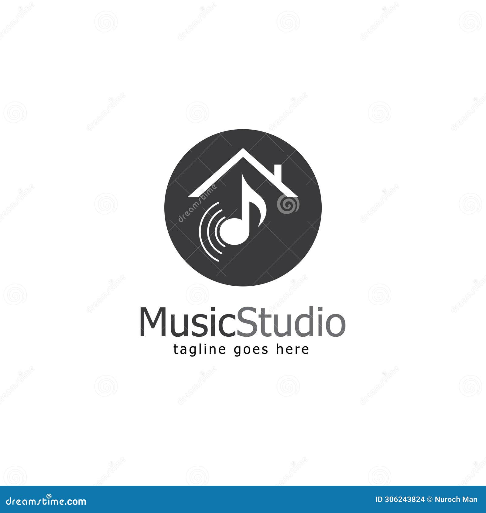 Music Studio Logo Template Design Vector Stock Illustration ...