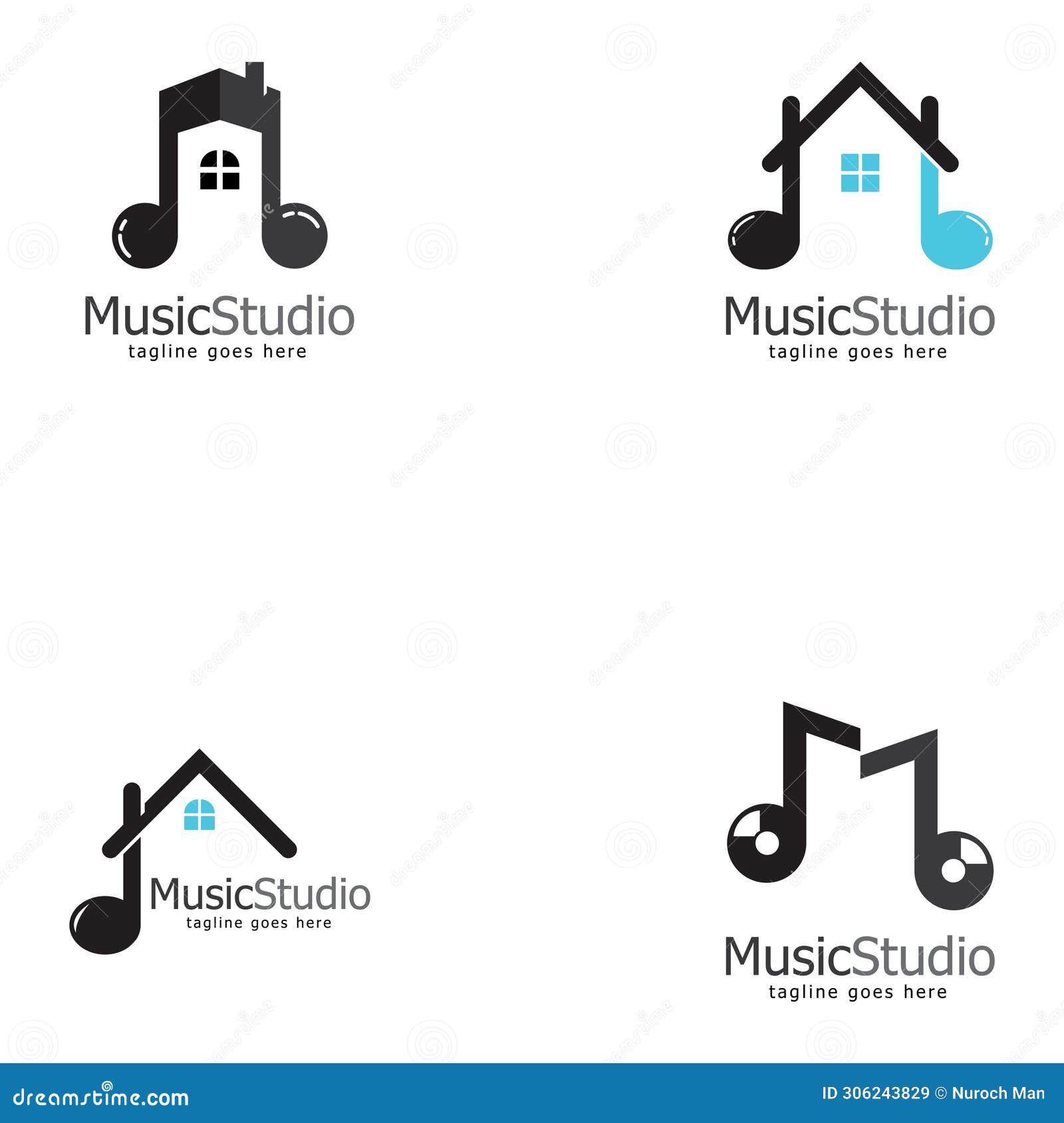 Music Studio Logo Template Design Vector Stock Illustration ...