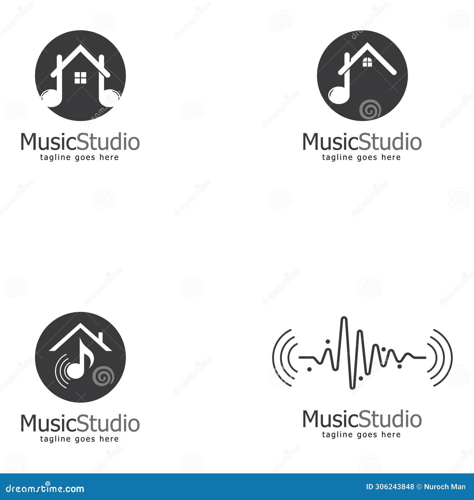 Music Studio Logo Template Design Vector Stock Illustration ...