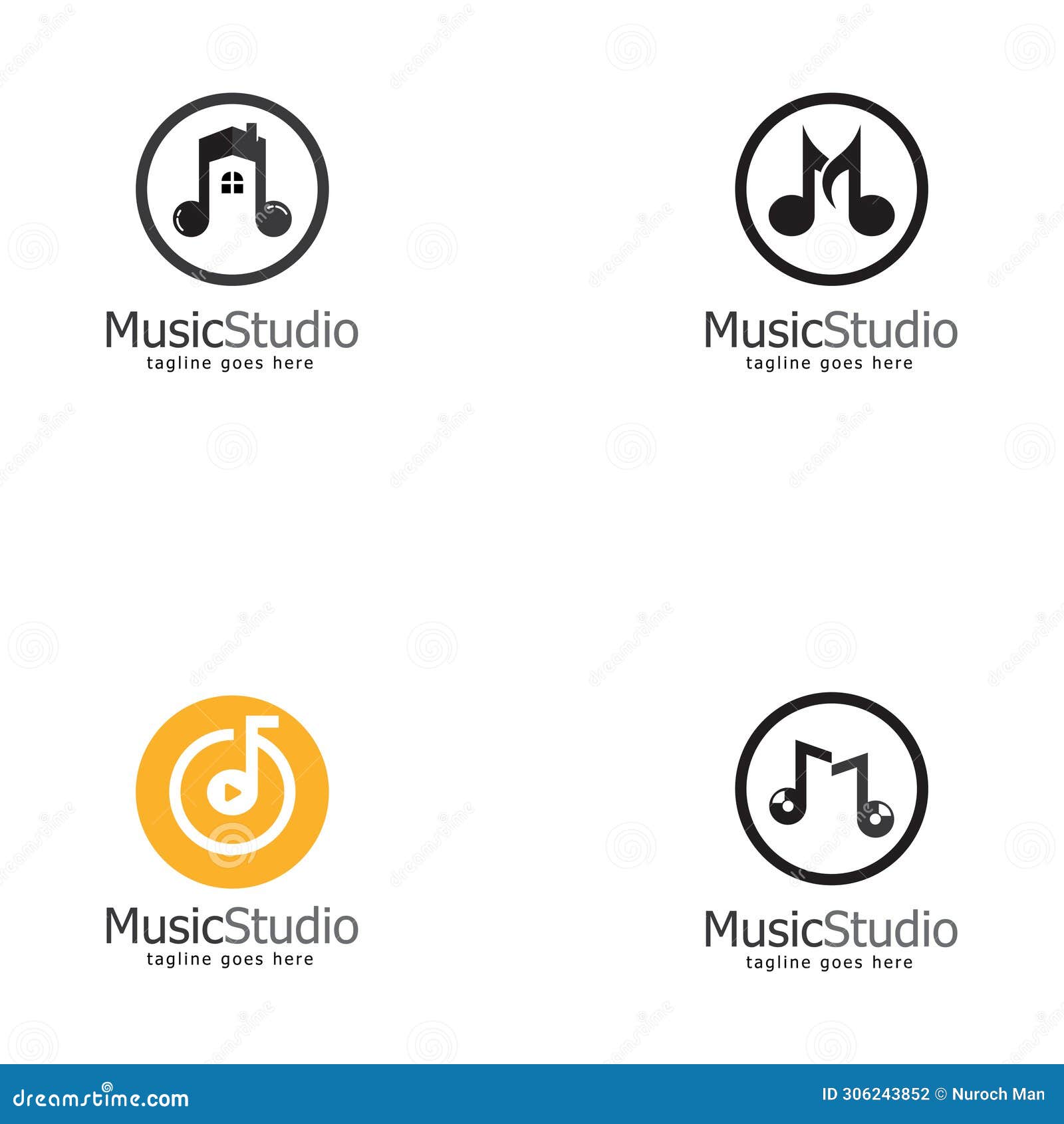 Music Studio Logo Template Design Vector Stock Illustration ...