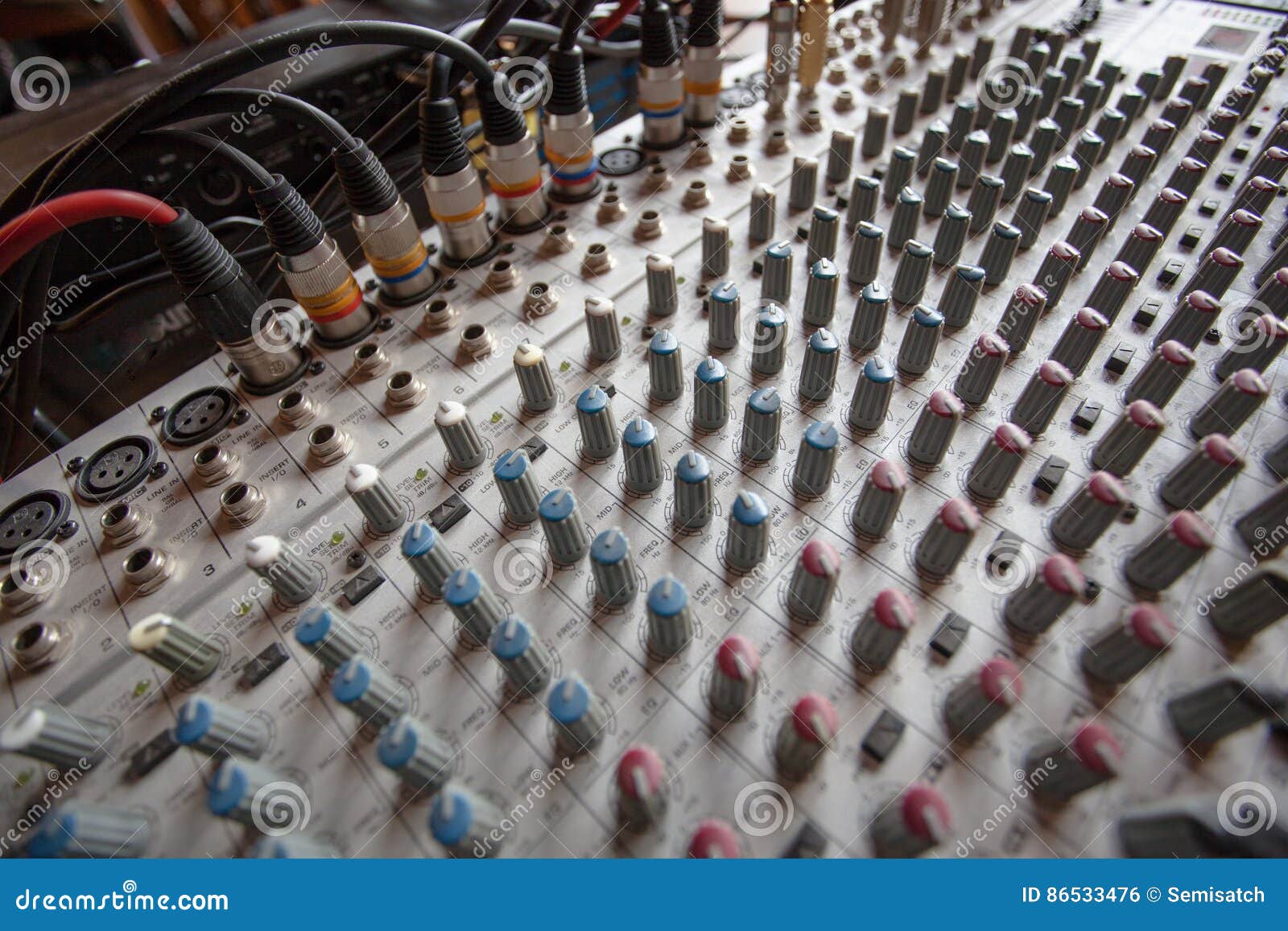 Music studio mix console stock photo. Image of console - 86533476