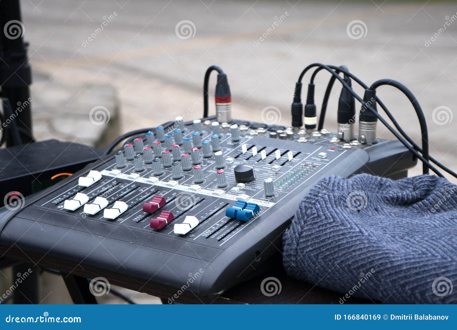 Music Studio, Music Mixer Board. Music Mixer Control Panel. Closeup ...