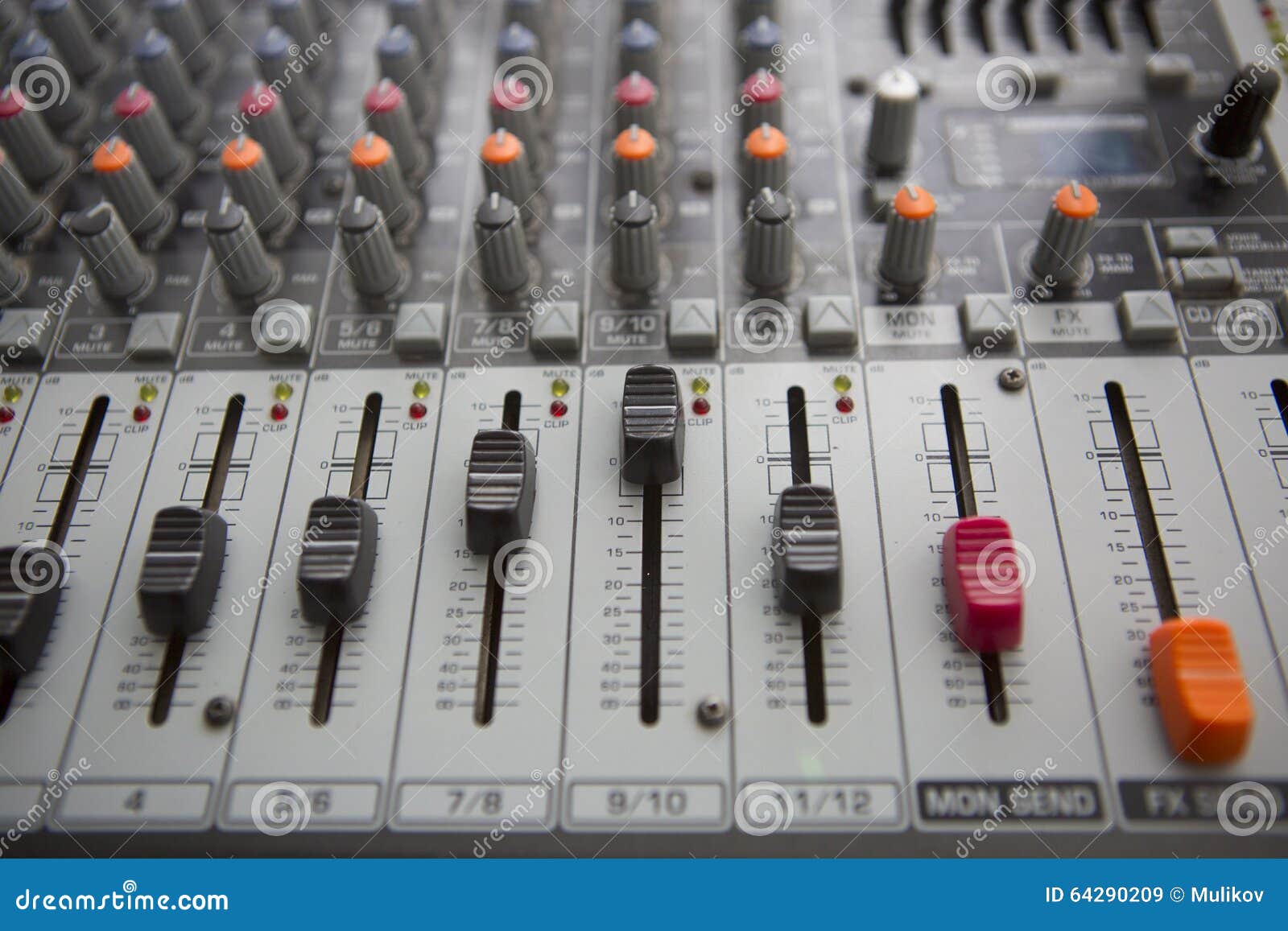 Music Studio Mixer Control stock image. Image of broadcasting - 64290209
