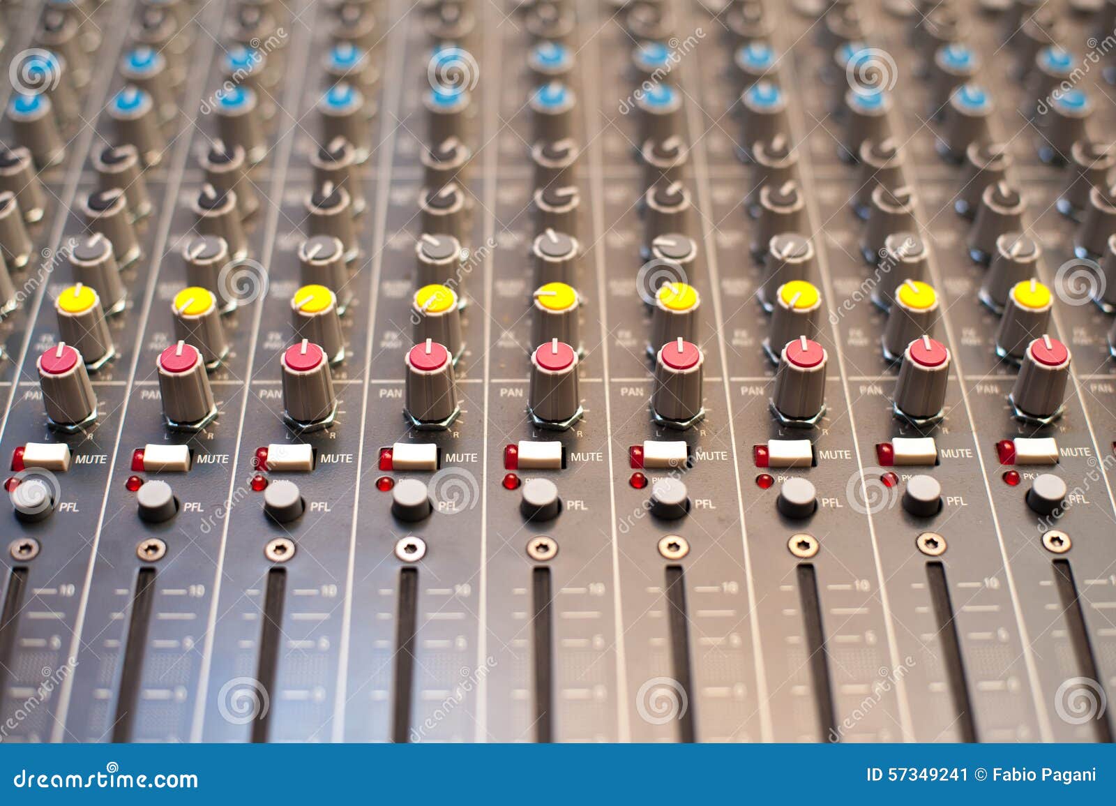 Music studio mixer detail stock image. Image of mixer - 57349241