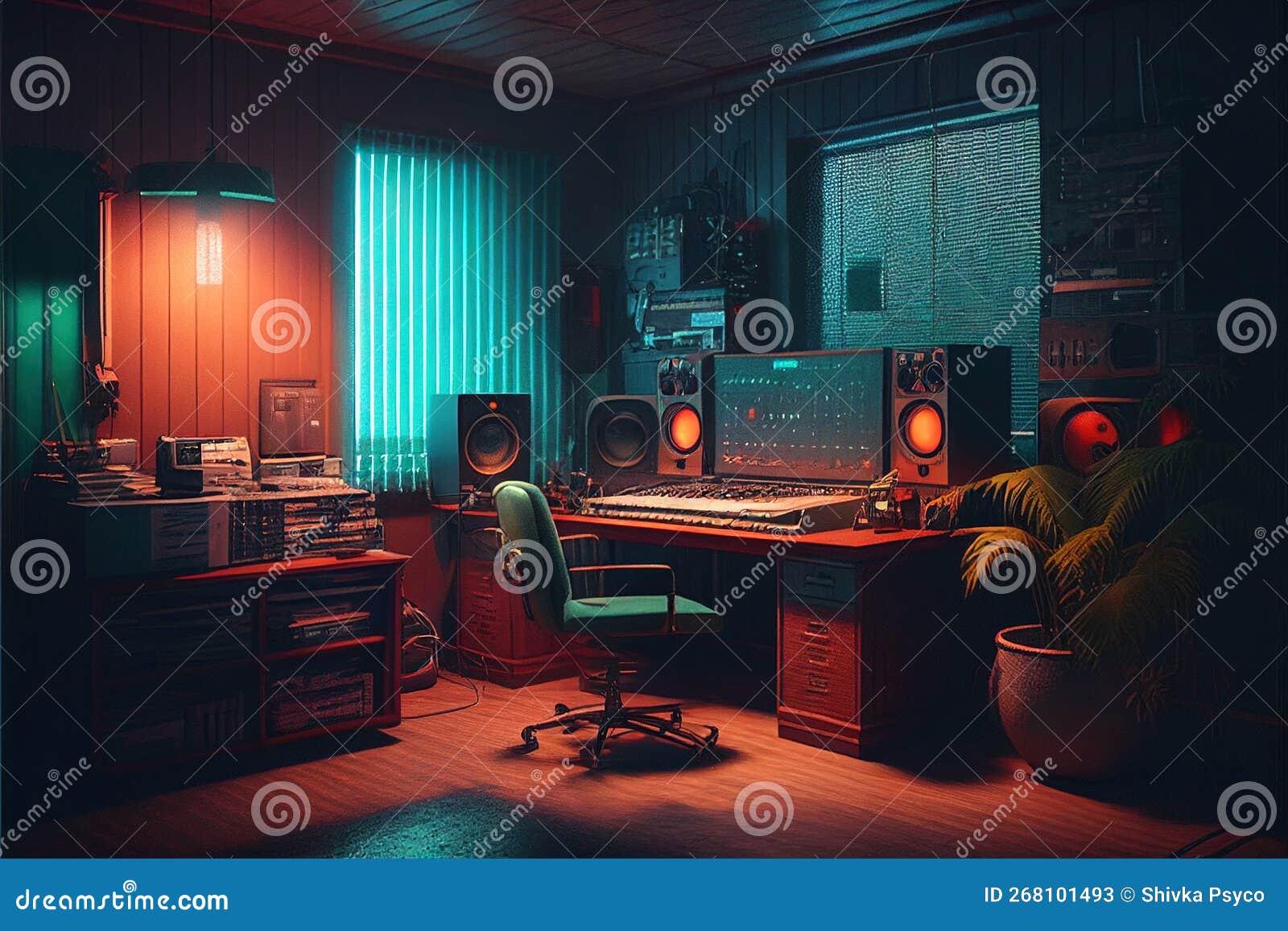 Music Studio Painting Generative AI Stock Illustration - Illustration ...