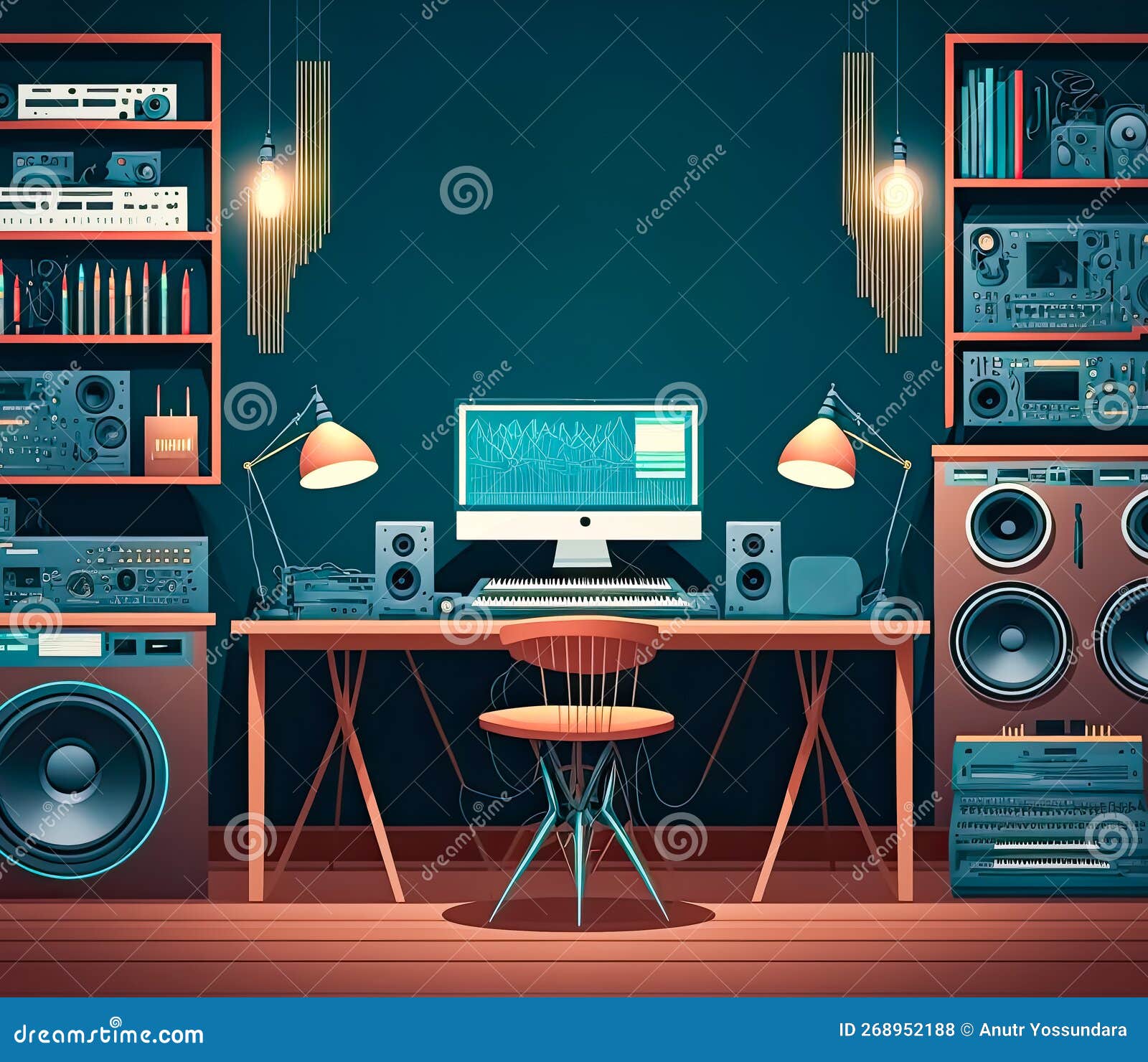 Music Studio Recording Banner and Poster, Generative AI Stock Photo ...