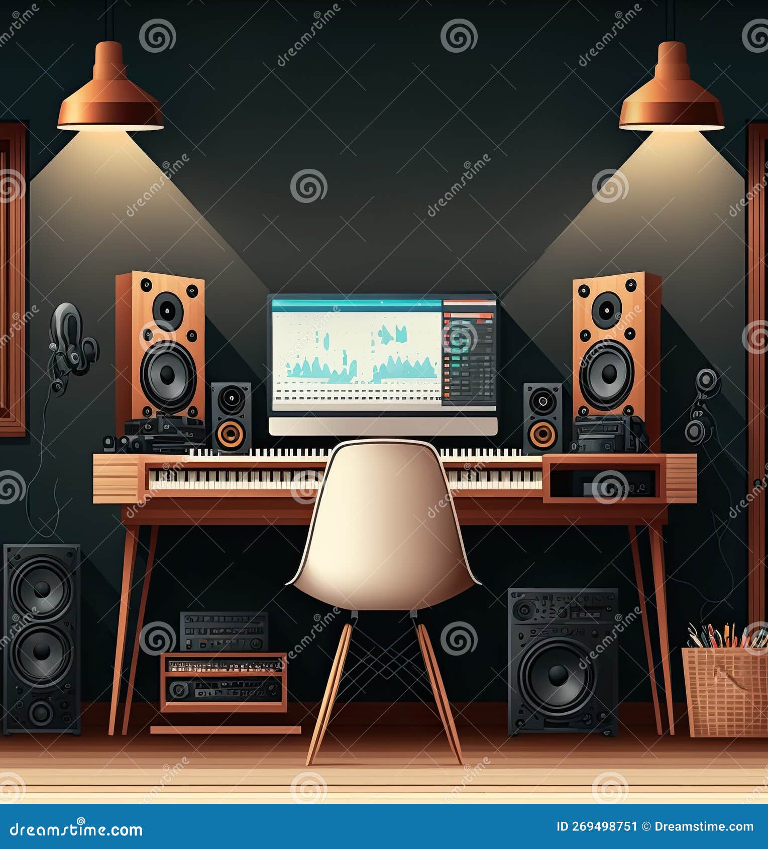 Music Studio Recording Banner and Poster, Generative AI Stock ...