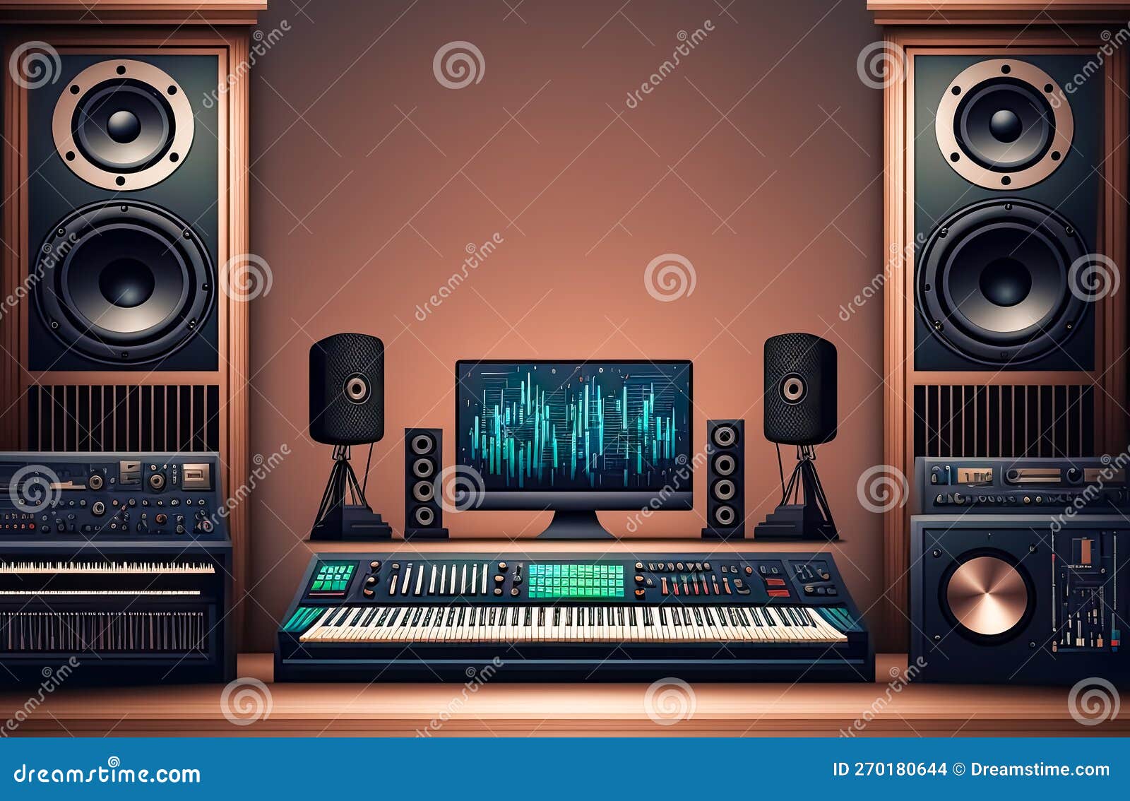 Music Studio Recording Banner and Poster, Generative AI Stock ...