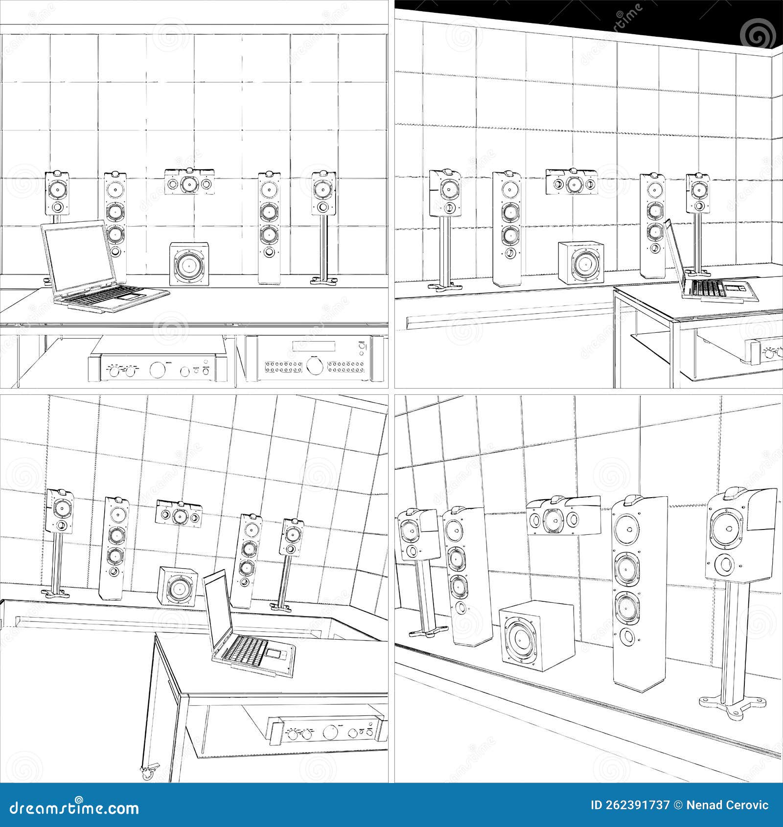 Music Studio Room Vector. Illustration on White Background Stock Vector ...