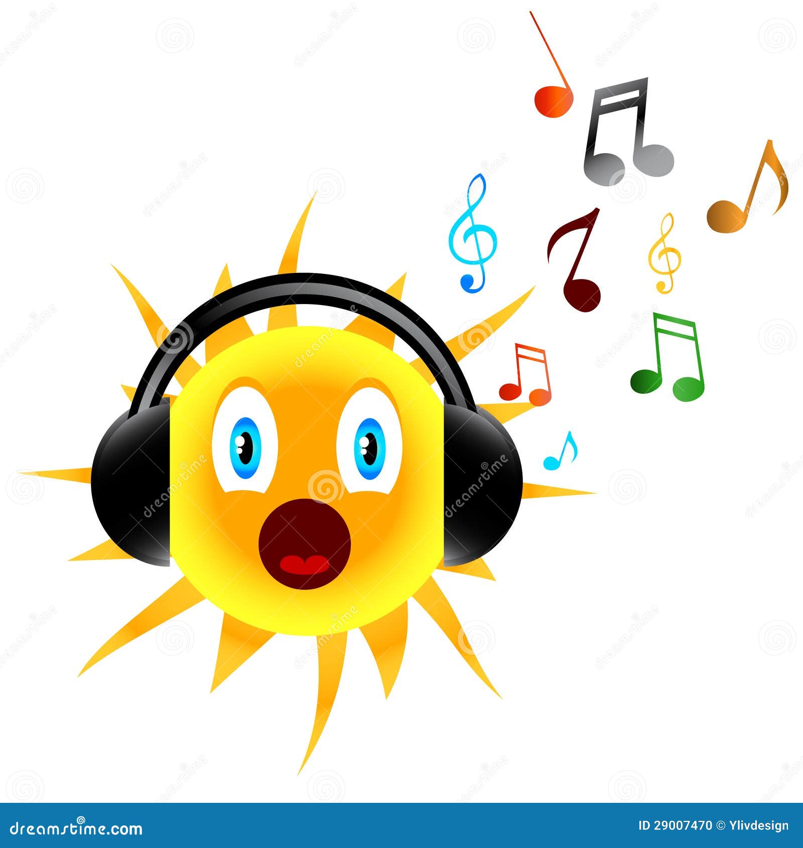 Music sun stock vector. Illustration of party, finger - 29007470
