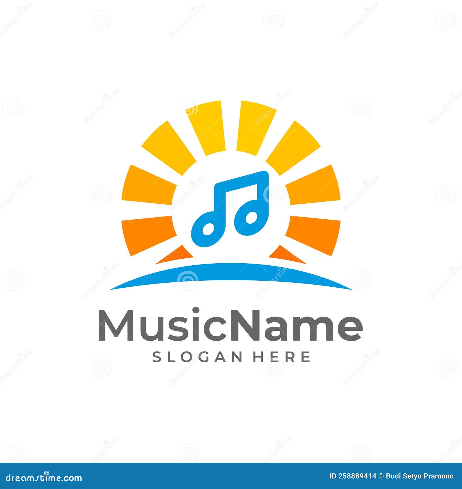 Music Sun Logo Vector Icon Illustration. Sun Music Logo Design Template ...
