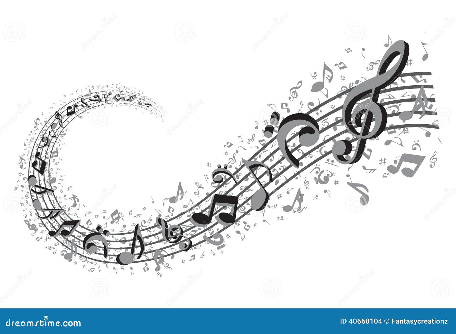 Music Swirl stock vector. Illustration of curve, bass - 40660104