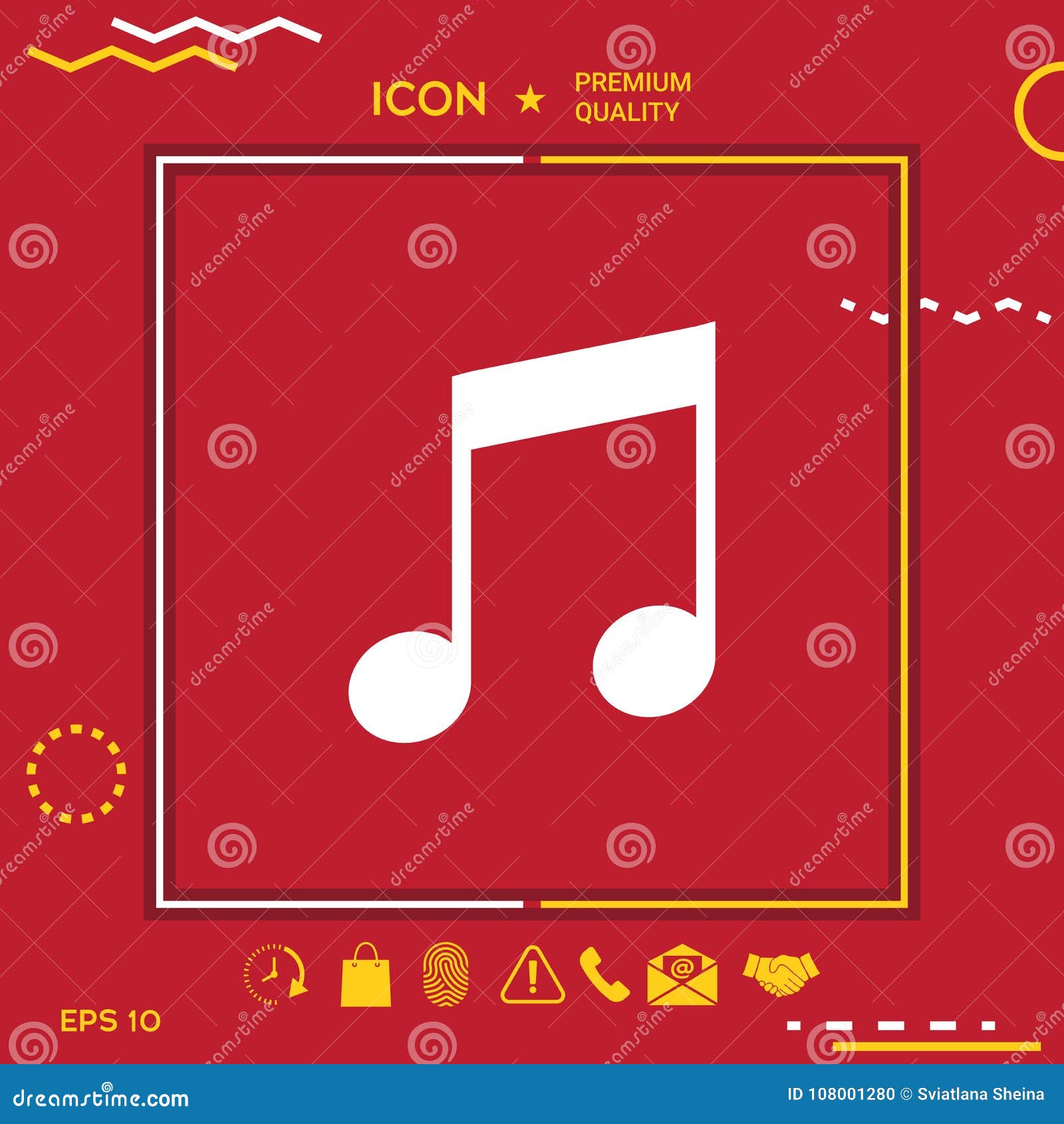 Music symbol icon stock vector. Illustration of symbol - 108001280