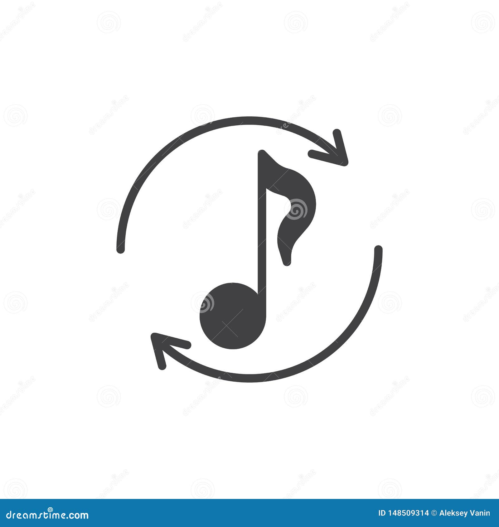 Music Synchronize Vector Icon Stock Vector - Illustration of abstract ...
