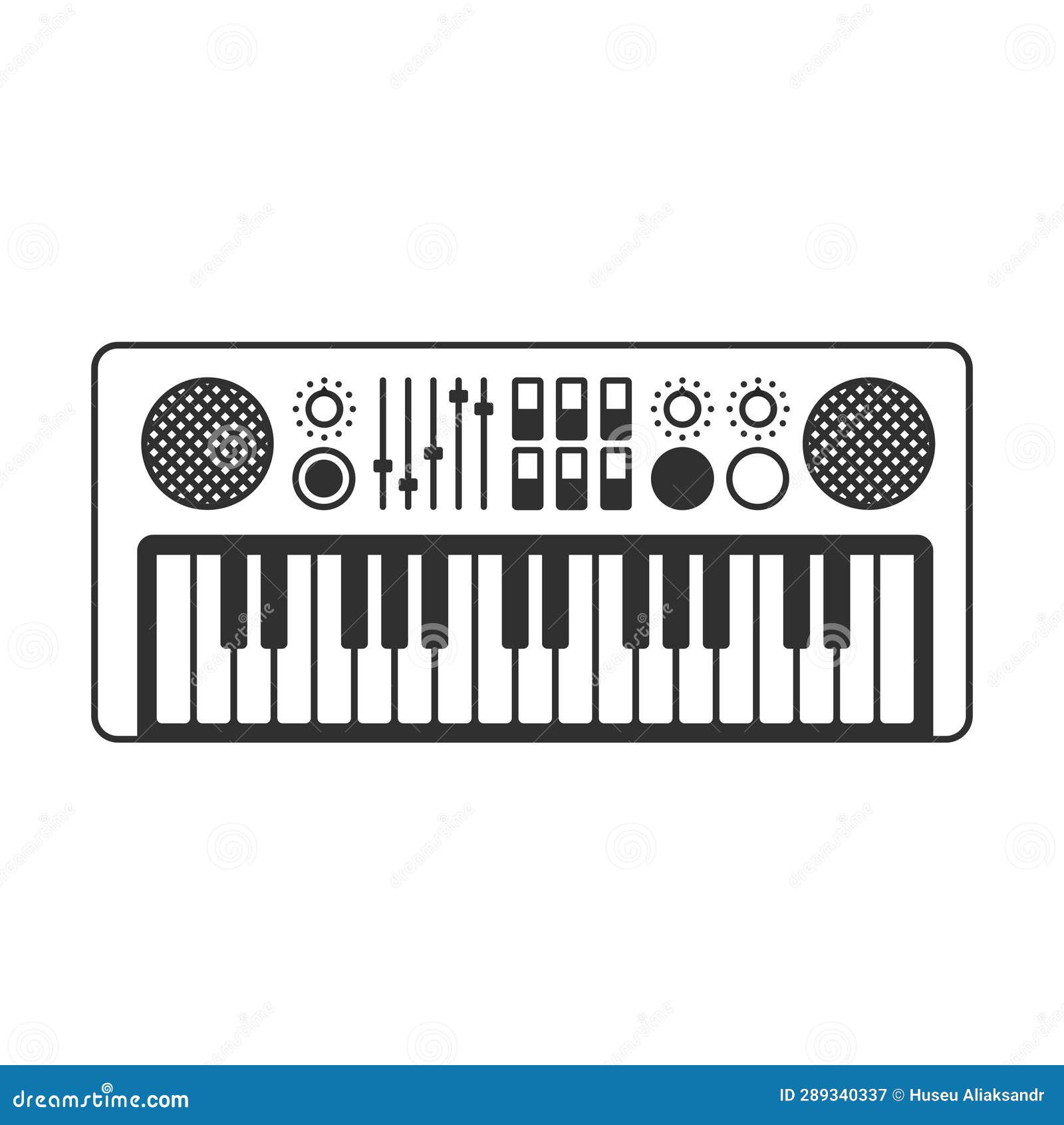 Music Synthesizer Icon Illustration In Line Design Style Isolated On ...