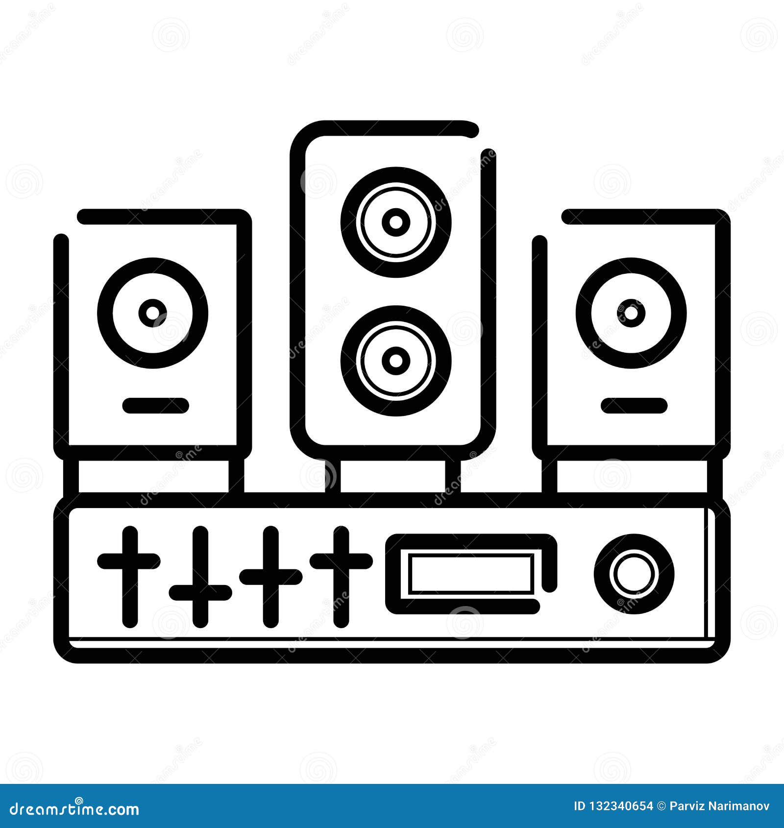 Music system icon stock vector. Illustration of play - 132340654