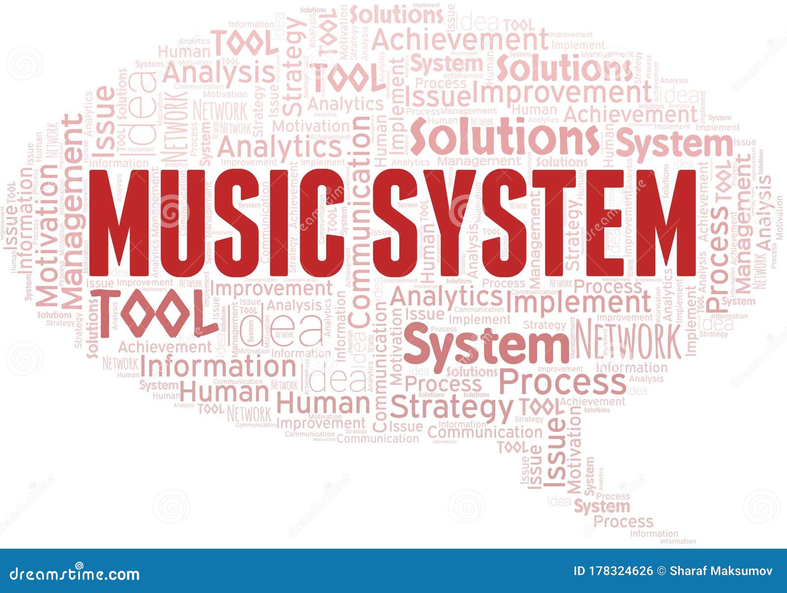 Music System Typography Vector Word Cloud. Stock Illustration ...