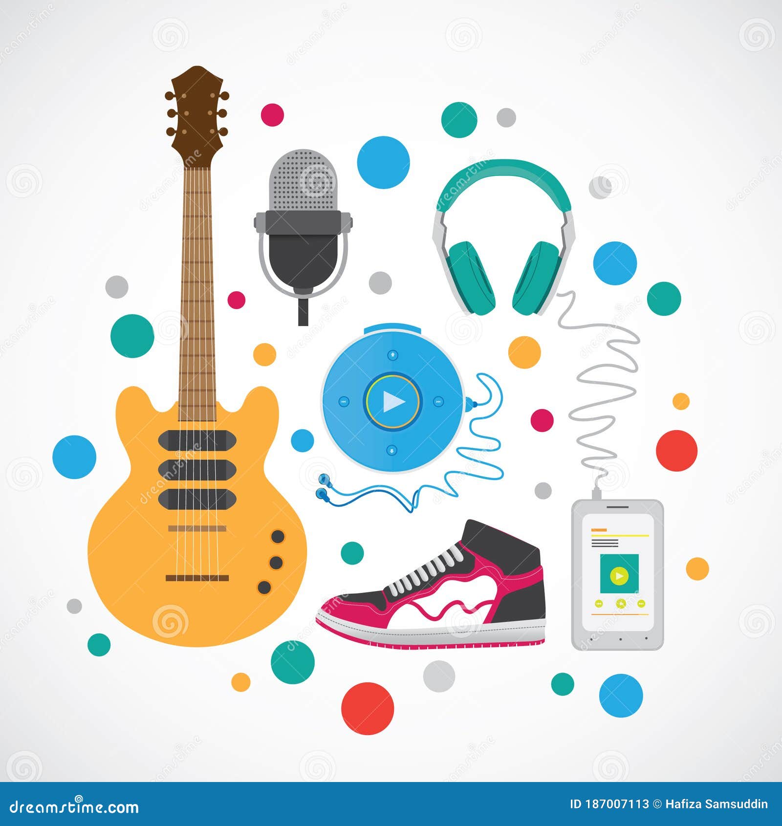 Music System. Vector Illustration Decorative Design Stock Vector ...