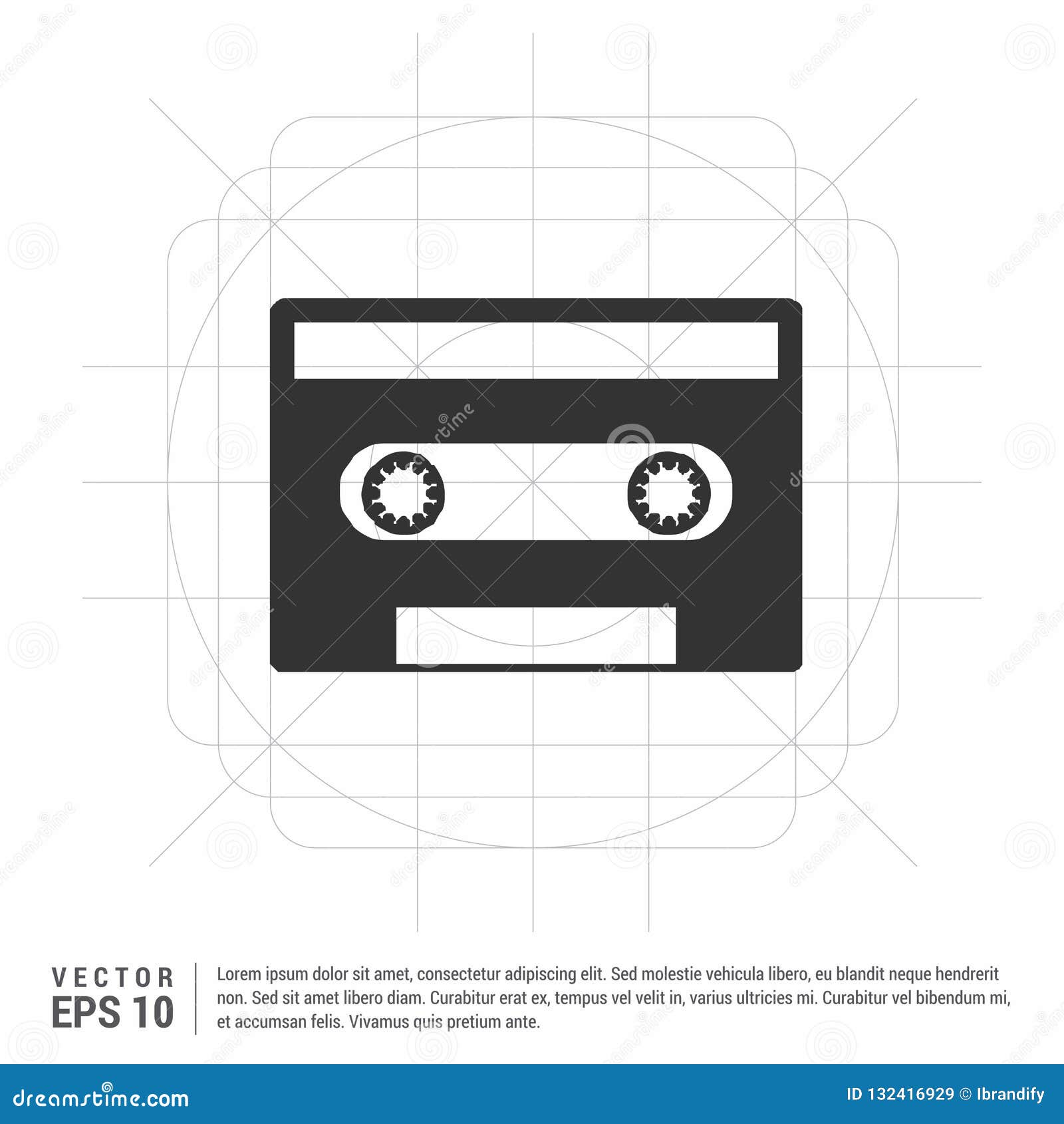 Music tape icon stock vector. Illustration of background - 132416929