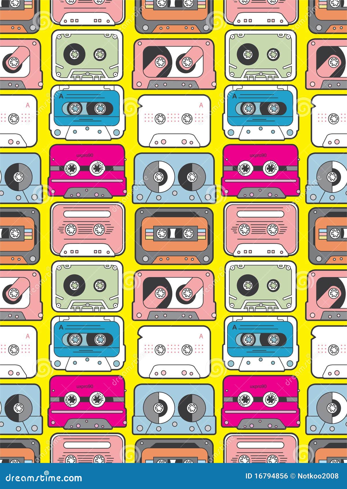 Music tape seamless stock vector. Illustration of record - 16794856
