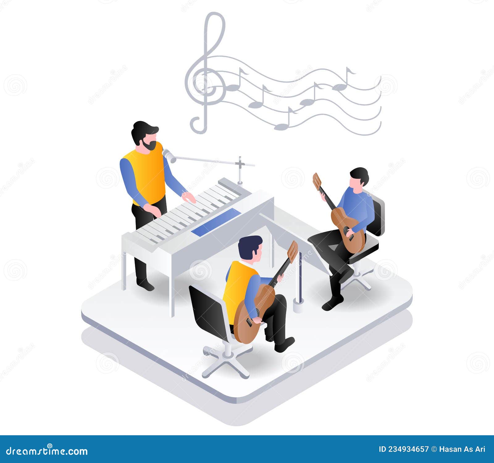 Music Teacher and Student Collaboration Stock Illustration ...