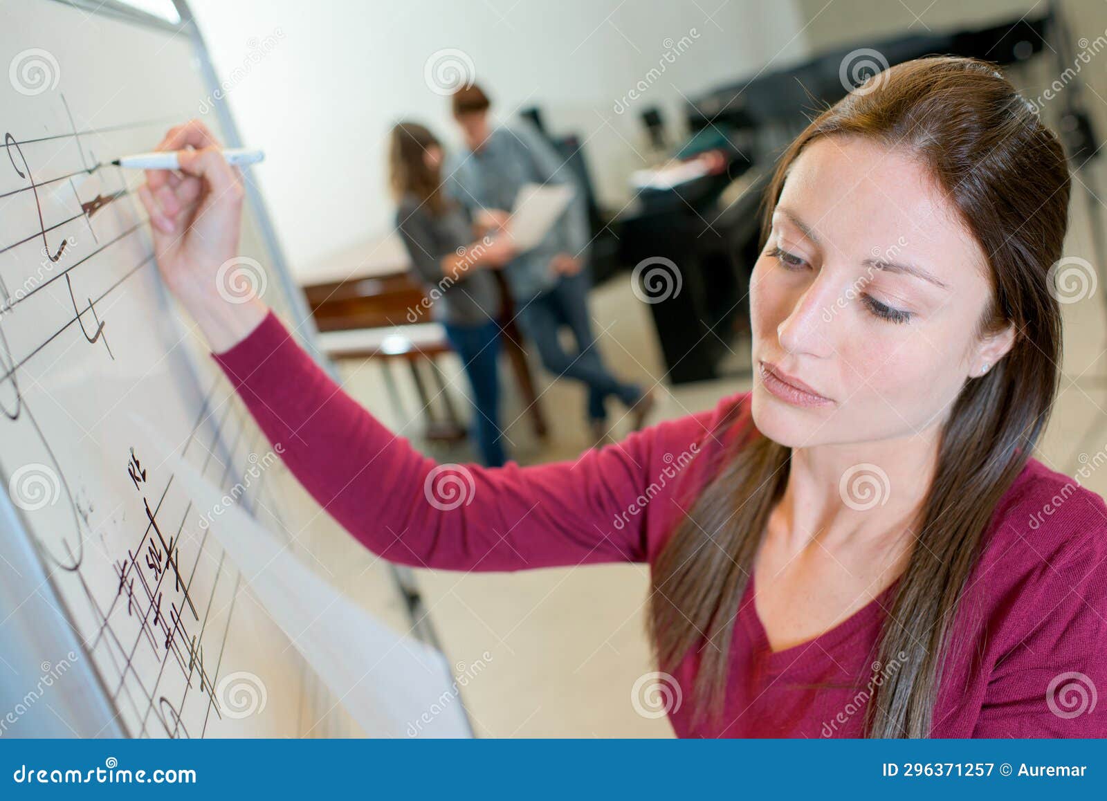 Music teacher at work stock image. Image of singer, instrument - 296371257