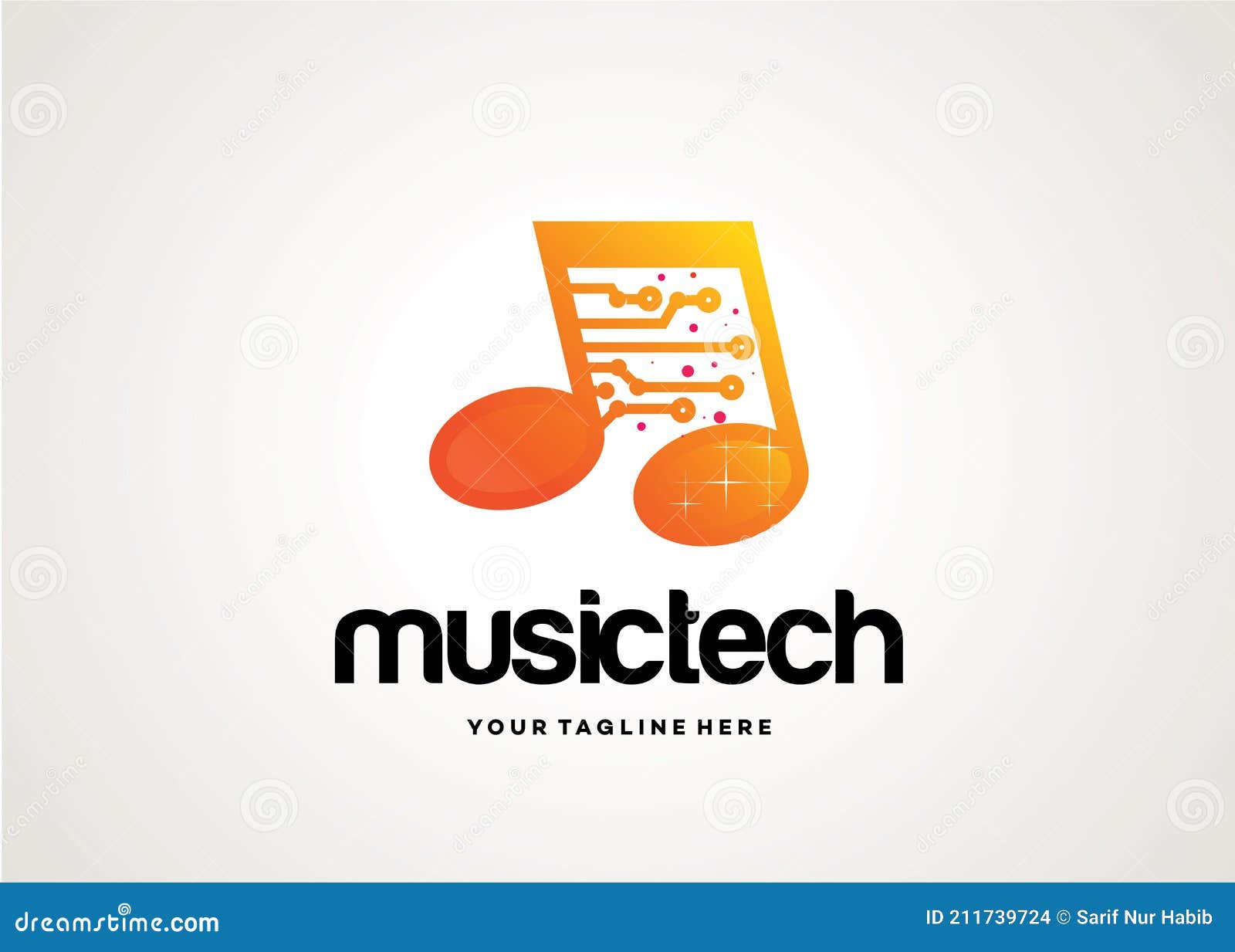 Music Tech Logo Template Design Vector Stock Vector - Illustration of ...