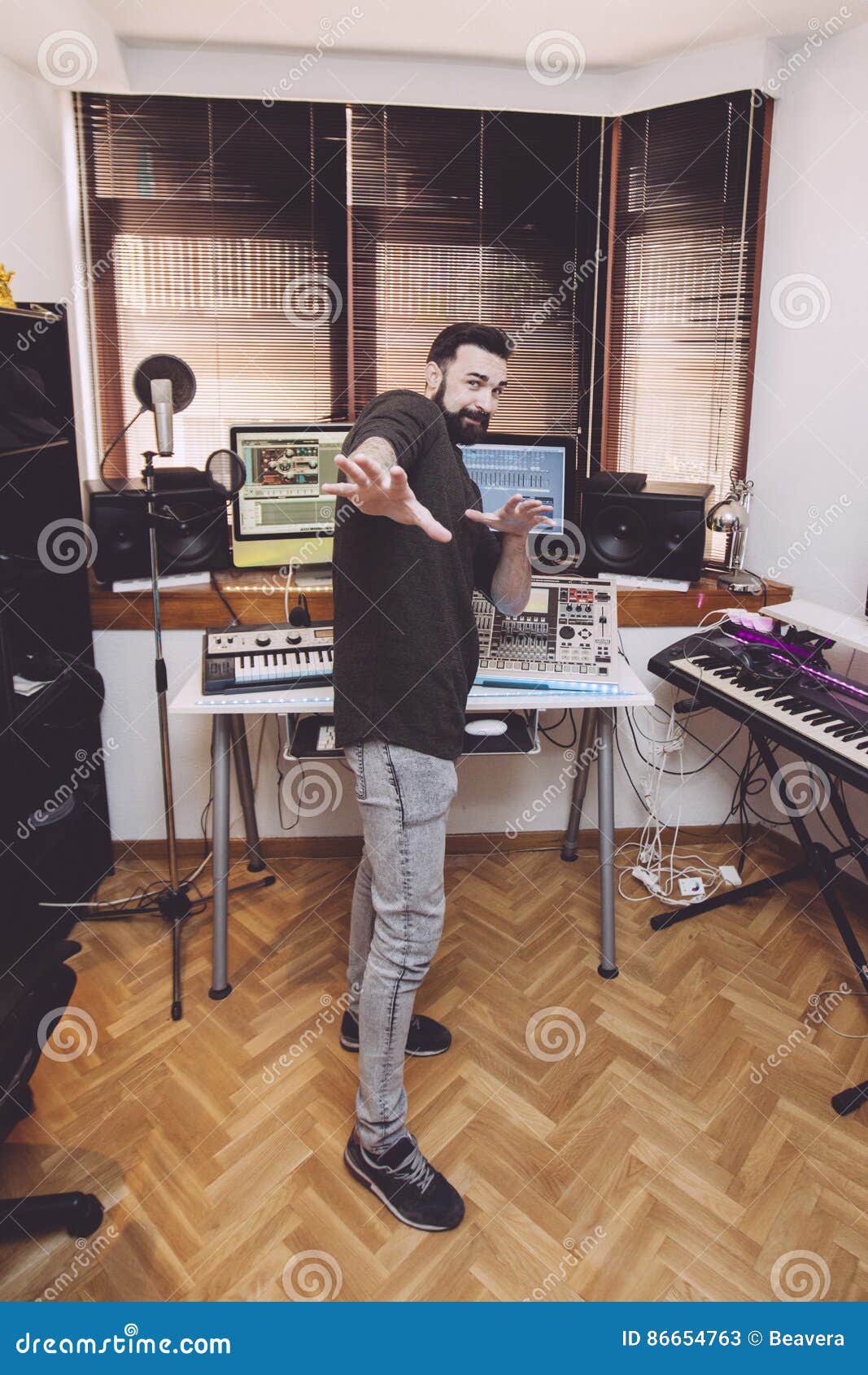 Music Technician Showing His Studio Stock Image - Image of lifesltyle ...