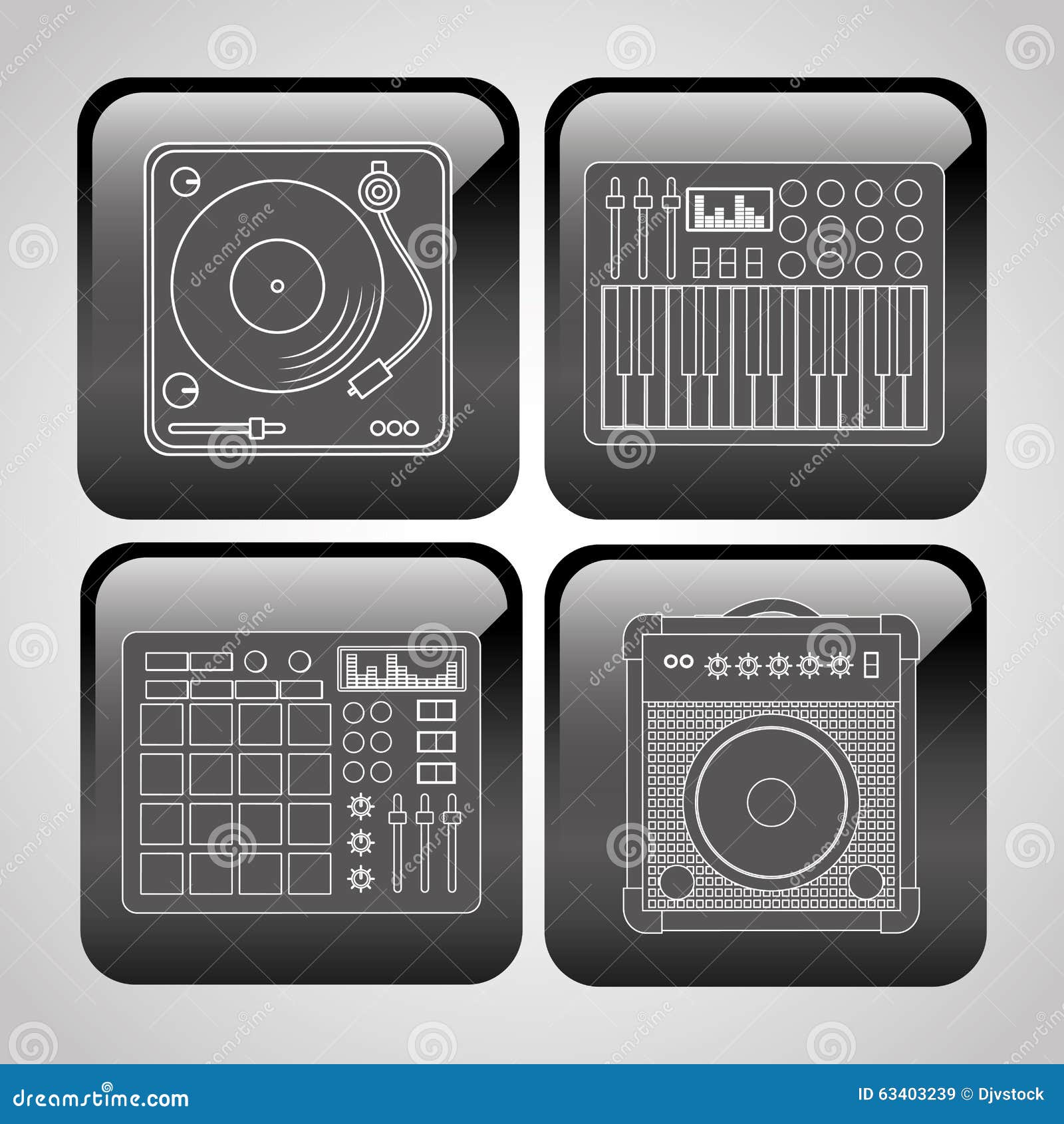 Music technology equipment stock vector. Illustration of mixing - 63403239