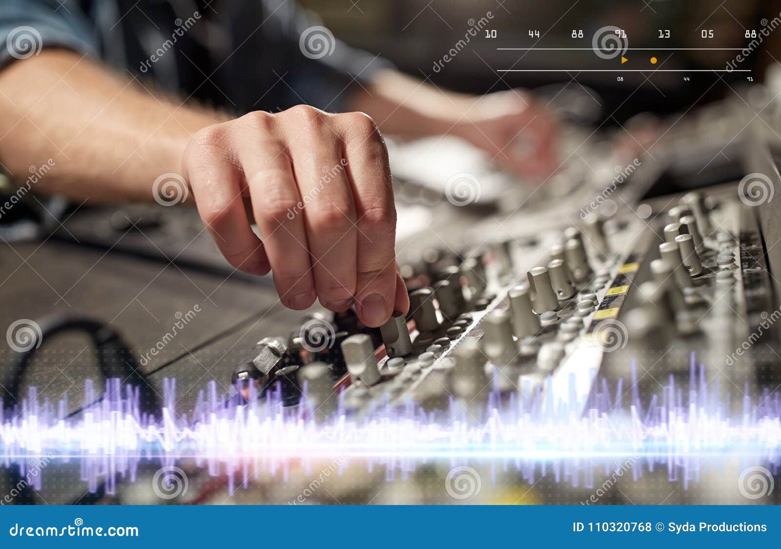 Hands on Mixing Console in Music Recording Studio Stock Photo - Image ...