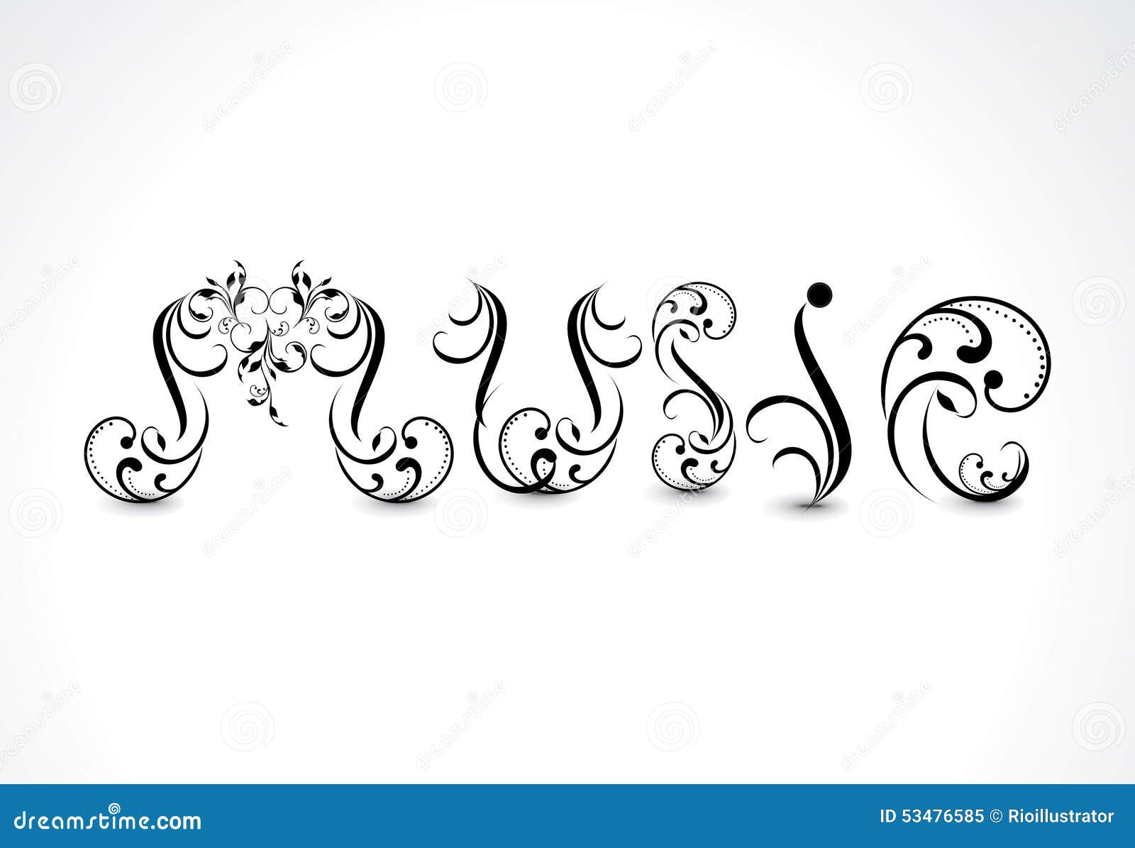 Music Text Background in Floral Concept Stock Vector - Illustration of ...