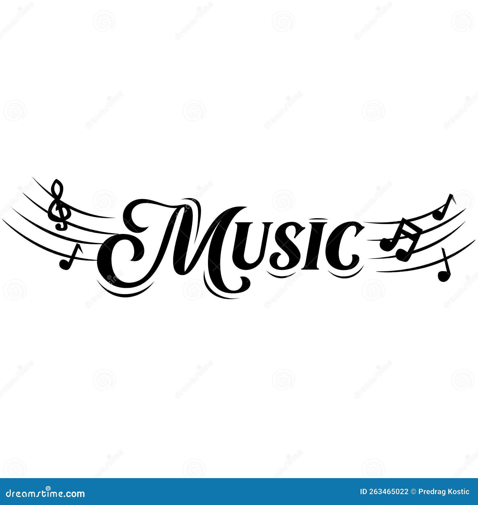 Music text logo stock illustration. Illustration of logo - 263465022