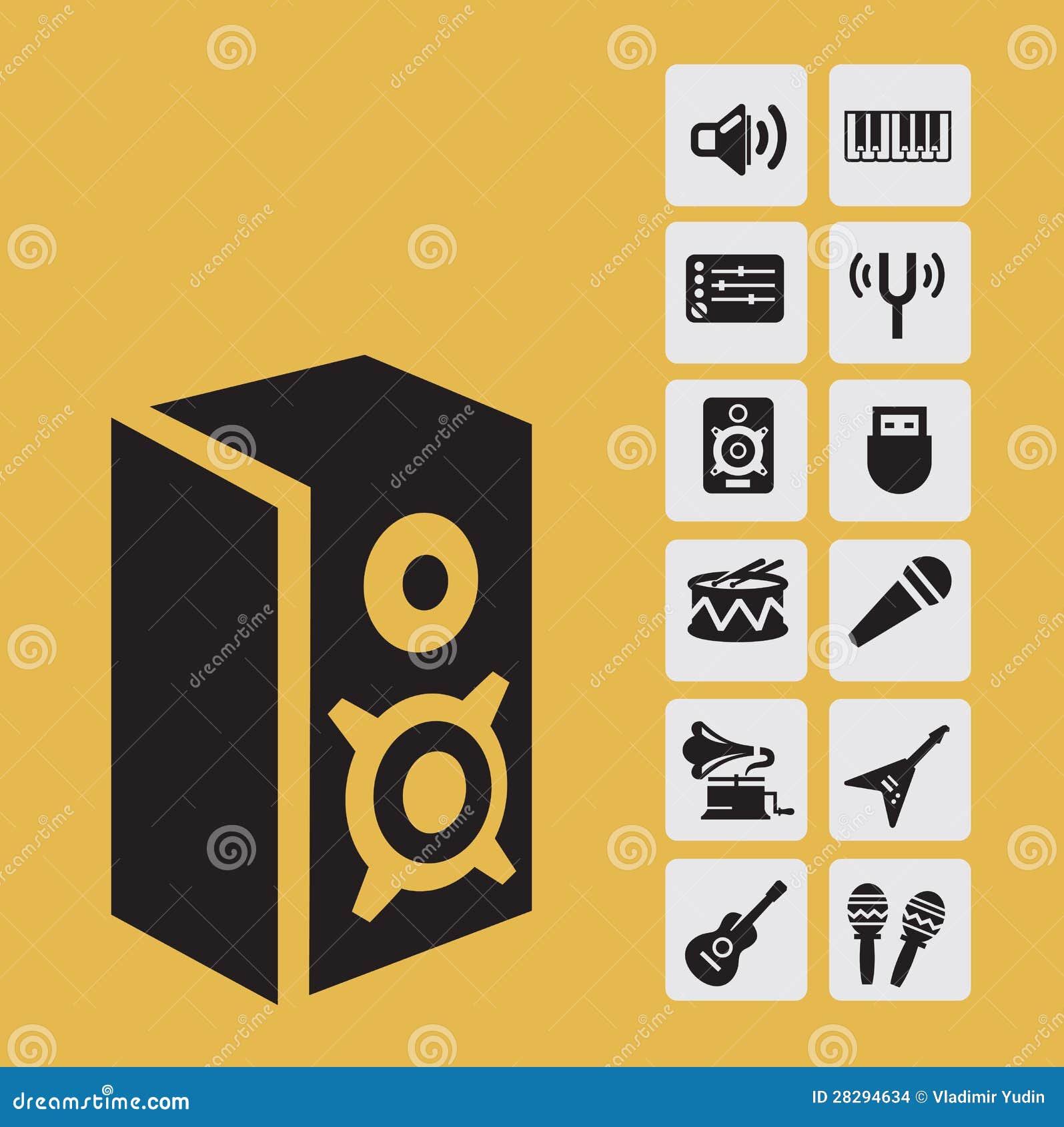 Music theme stock vector. Illustration of icon, button - 28294634