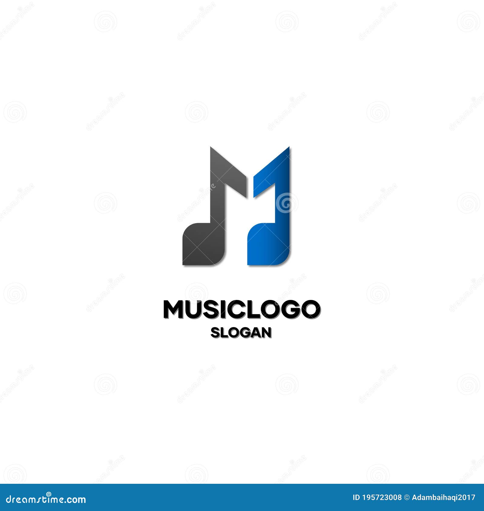Music Theme Logo, Music Logo with Musical Notes Forming the Letter M ...
