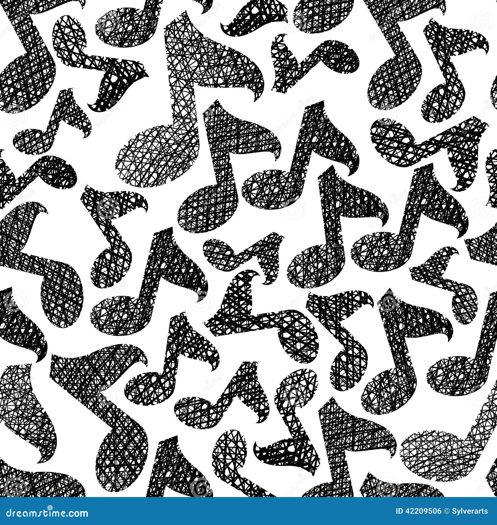 Music Theme Seamless Pattern, Musical Notes Repeating Vector Background ...