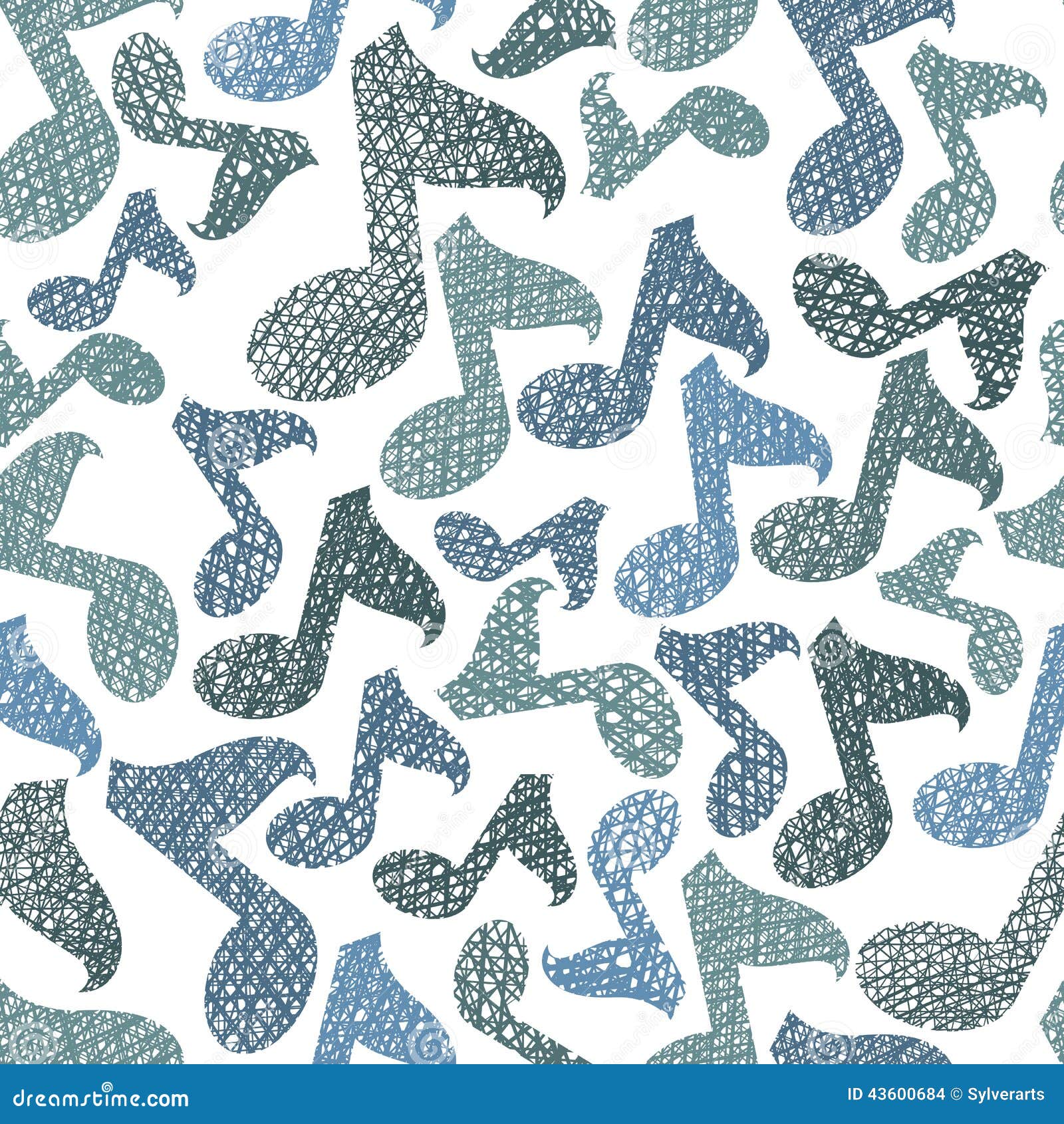 Music Theme Seamless Pattern, Musical Notes Repeating Vector Background ...