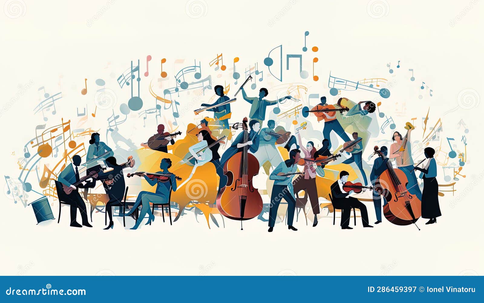 A Music-themed Illustration Featuring Diverse Workers Coming Together ...