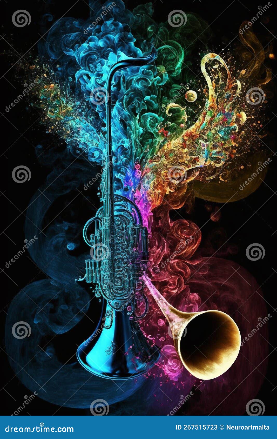 Music Themed Synthesia Abstract Render Stock Illustration ...