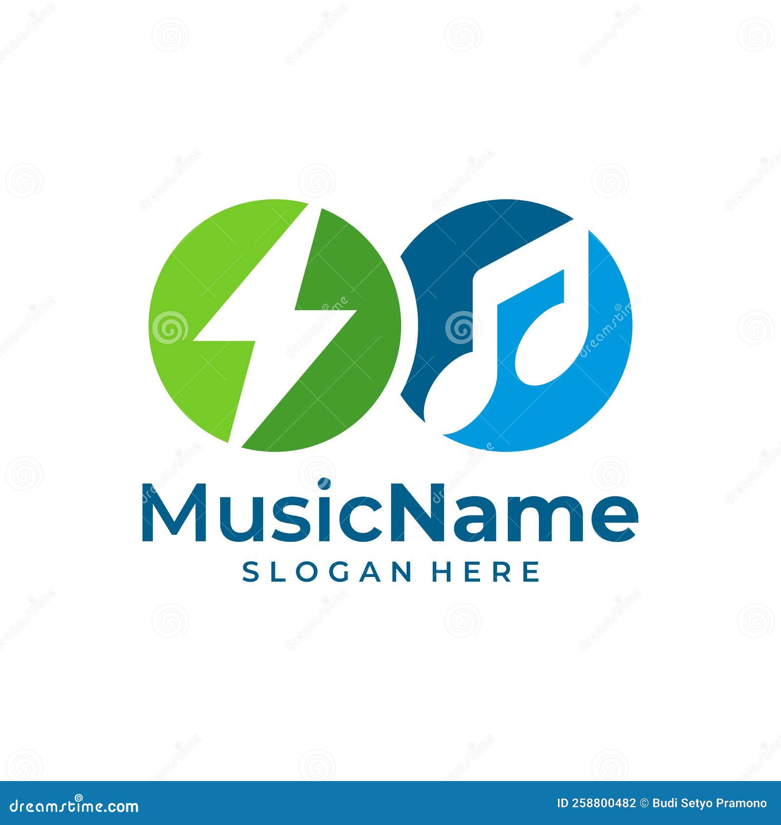 Music Thunder Logo Vector Icon Illustration. Thunder Music Logo Design ...