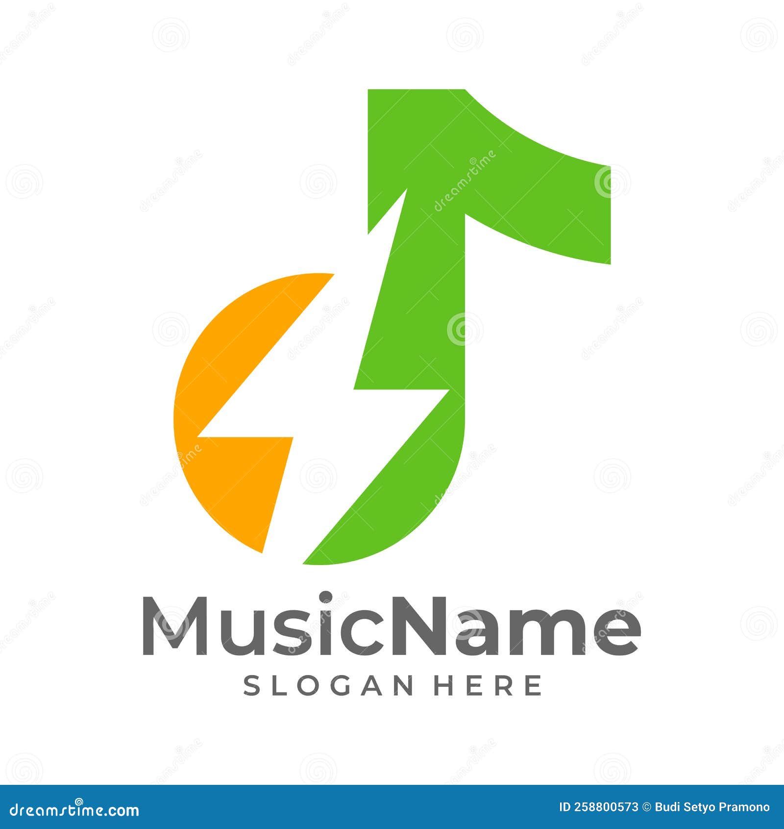 Music Thunder Logo Vector Icon Illustration. Thunder Music Logo Design ...