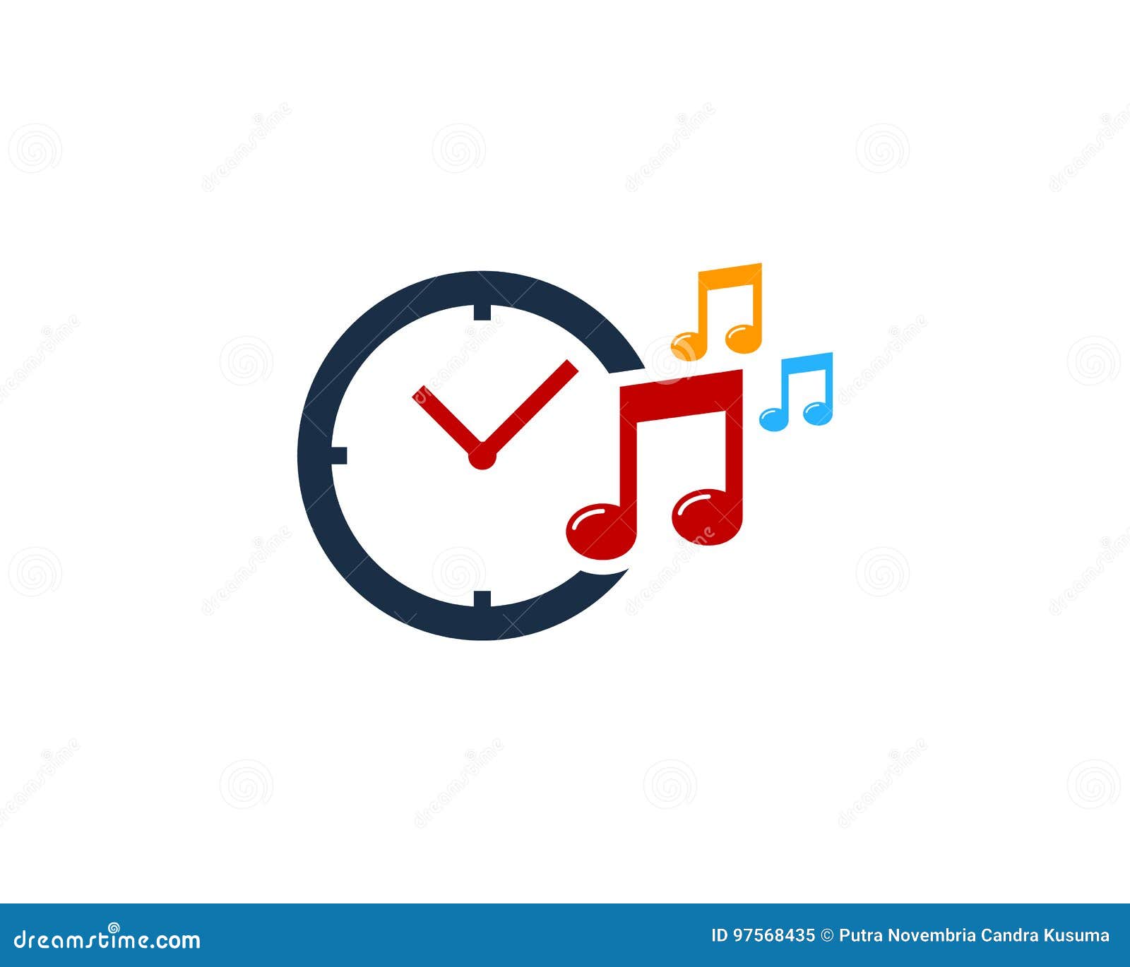 Music Time Icon Logo Design Element Stock Vector - Illustration of ...