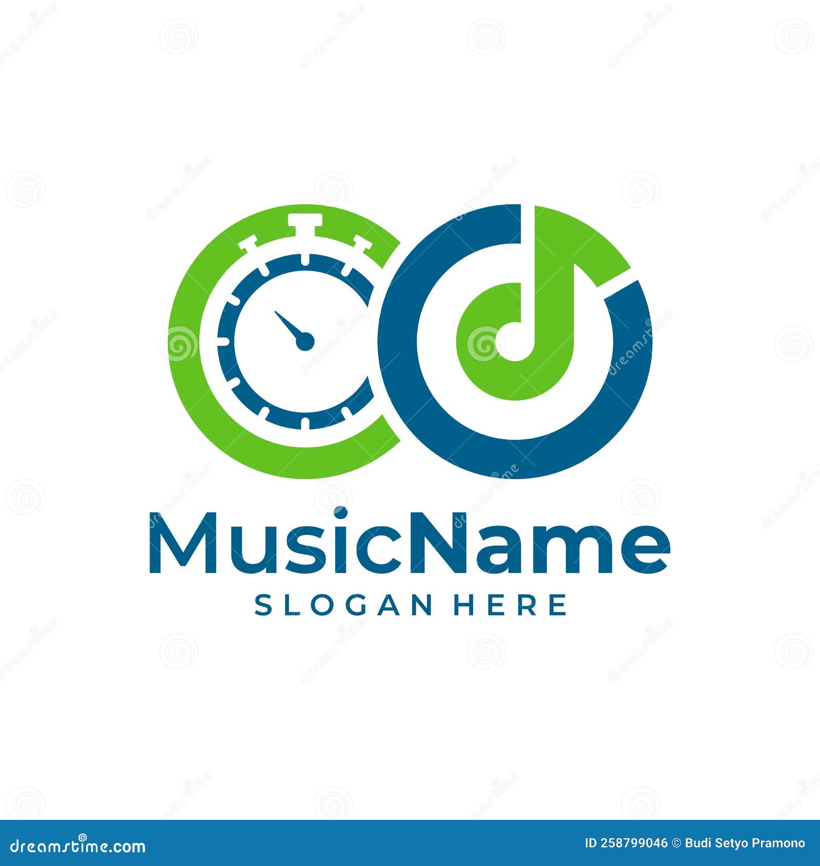 Music Time Logo Vector Icon Illustration. Time Music Logo Design ...